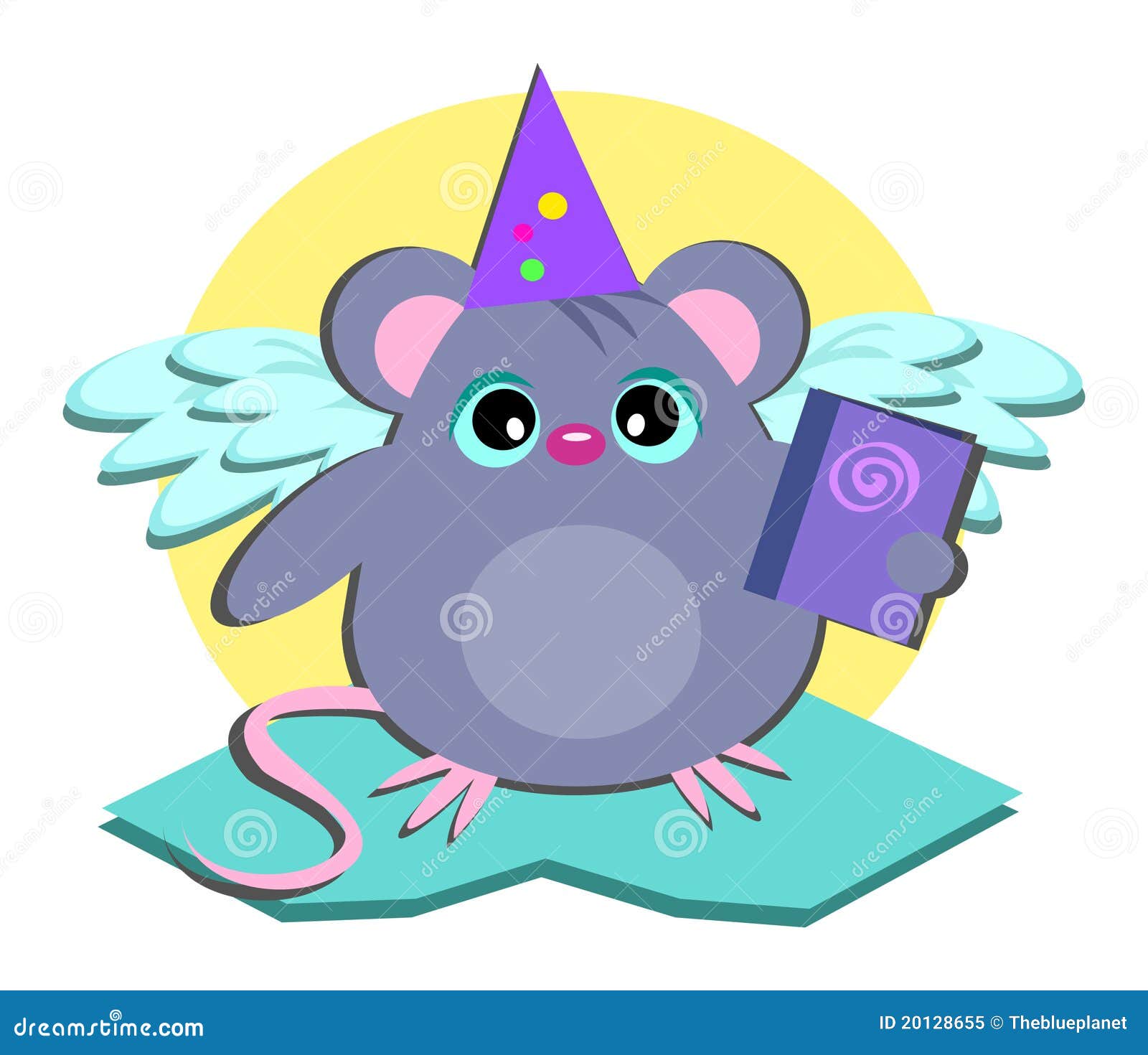 Mouse Wizard with Book stock vector. Illustration of whimsical - 20128655