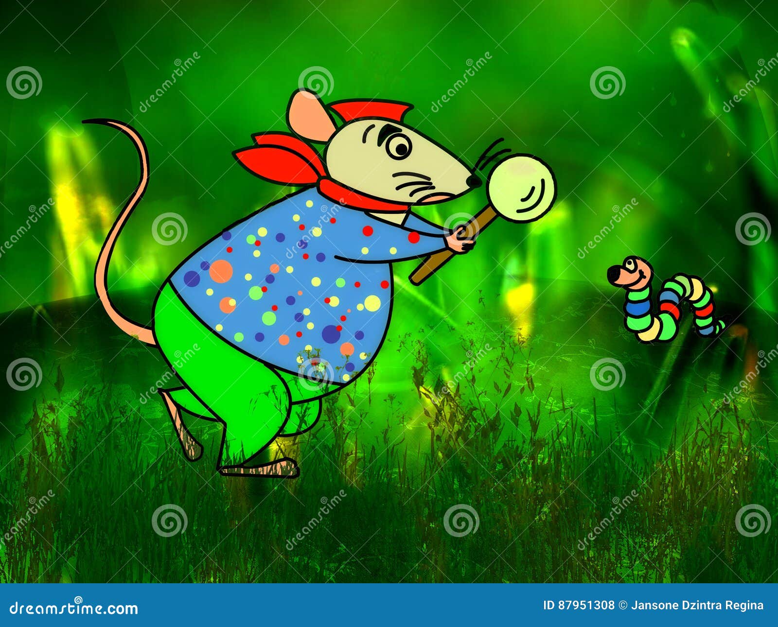 Mouse with worms stock illustration. Illustration of encounters - 87951308