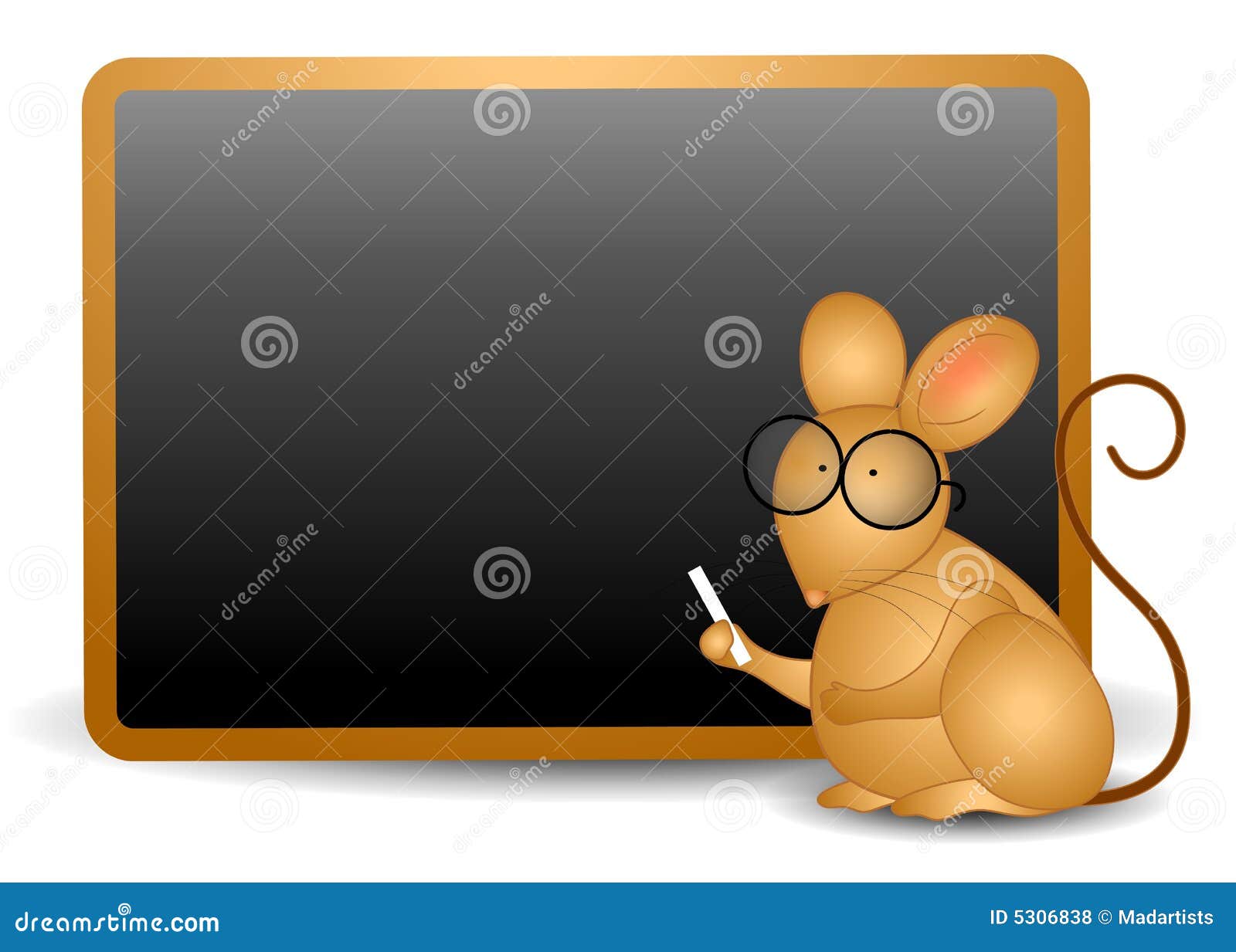 Mouse Writing on Chalkboard Stock Illustration - Illustration of mouse ...
