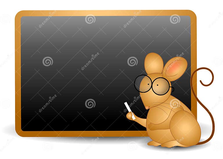 Mouse Writing on Chalkboard Stock Illustration - Illustration of mouse ...