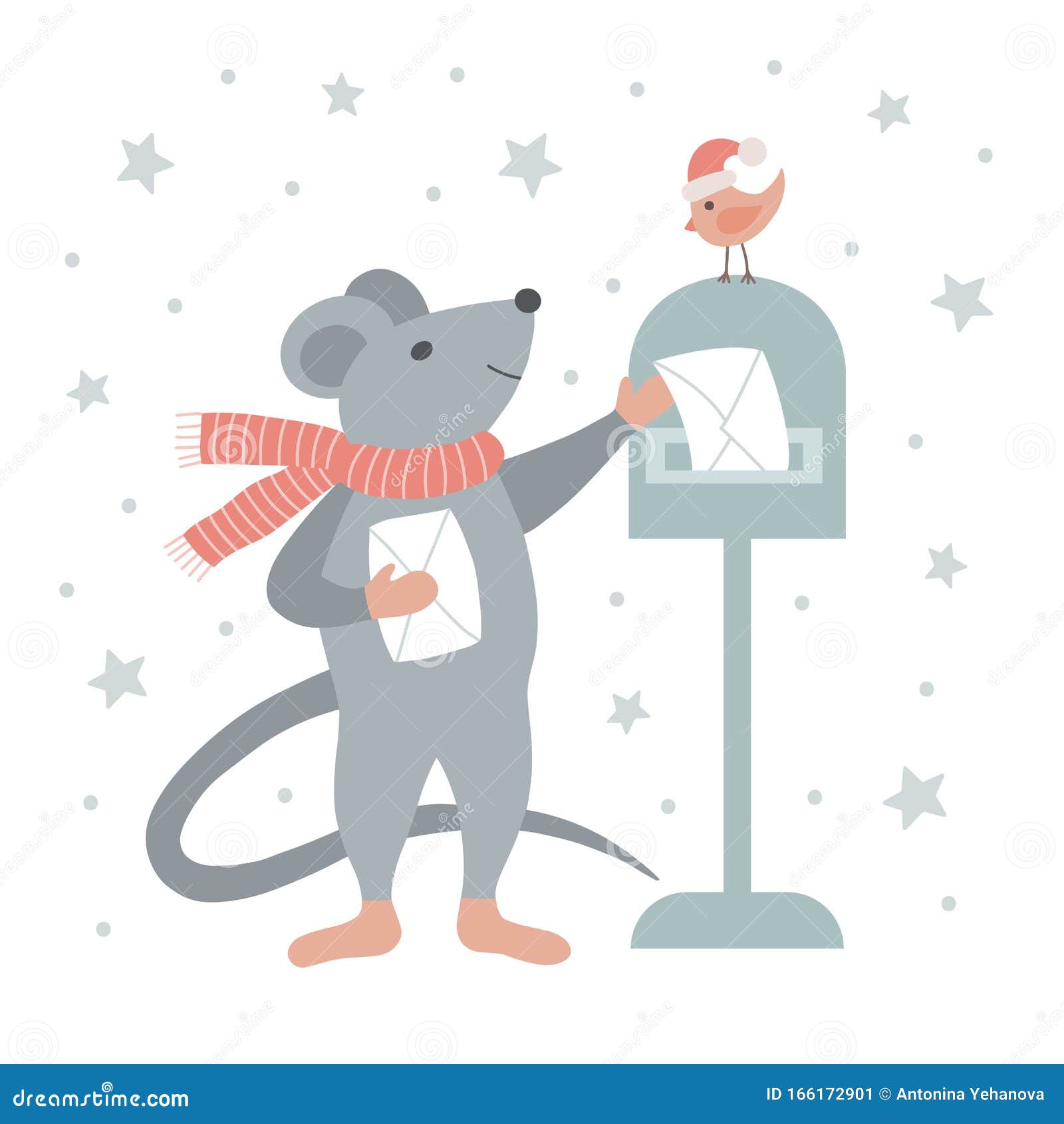 Mouse and writing stock vector. Illustration of card - 166172901