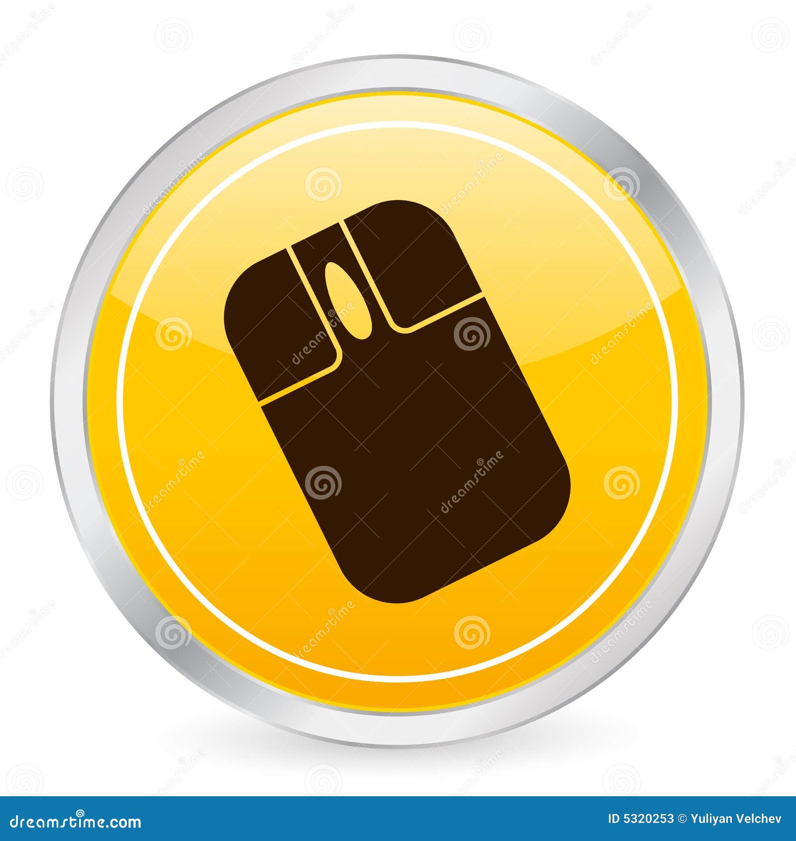 Mouse yellow circle icon stock vector. Illustration of shape - 5320253
