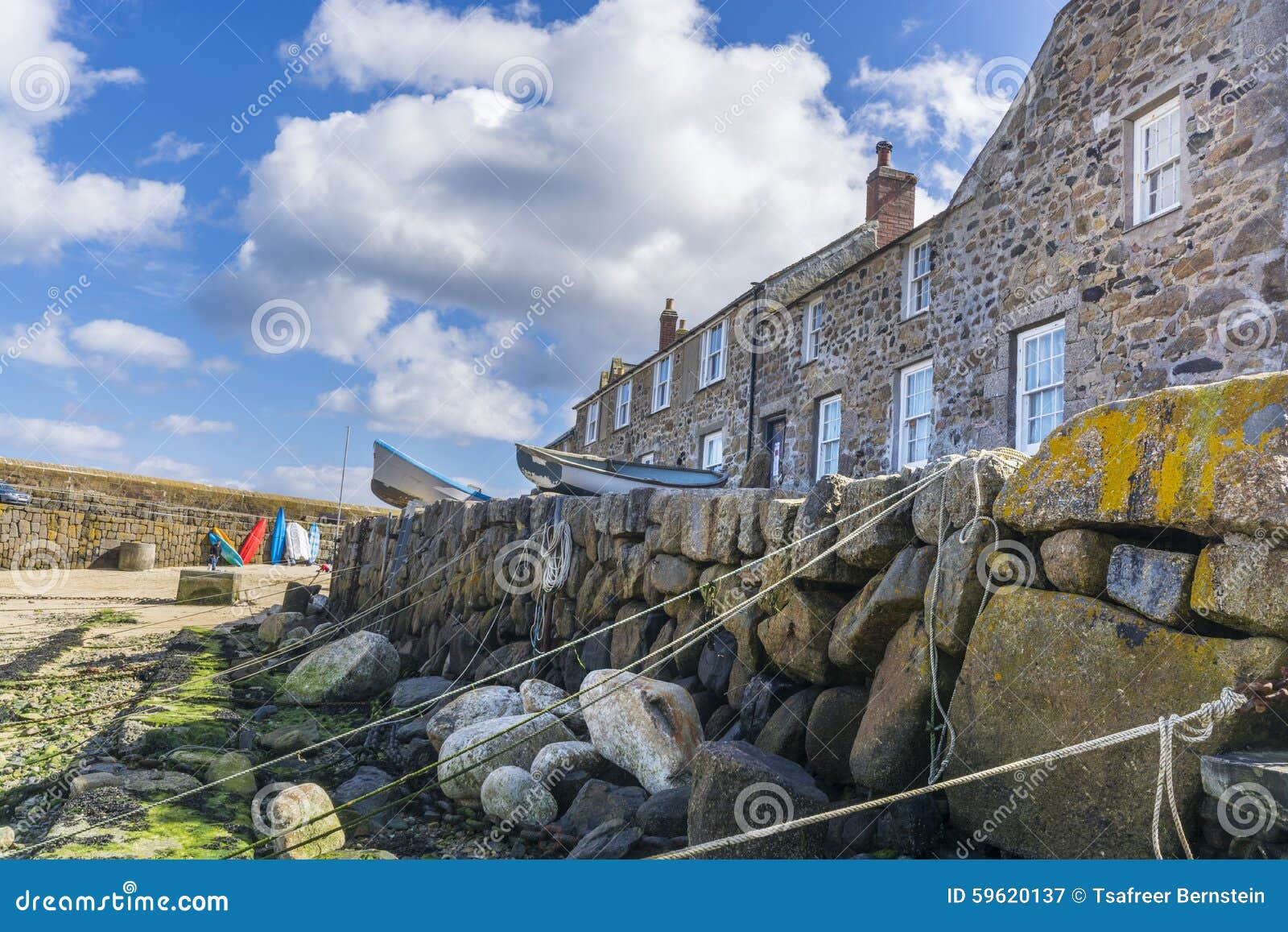 Mousehole Traditional Fishing Harbour Stock Image - Image of coastal ...