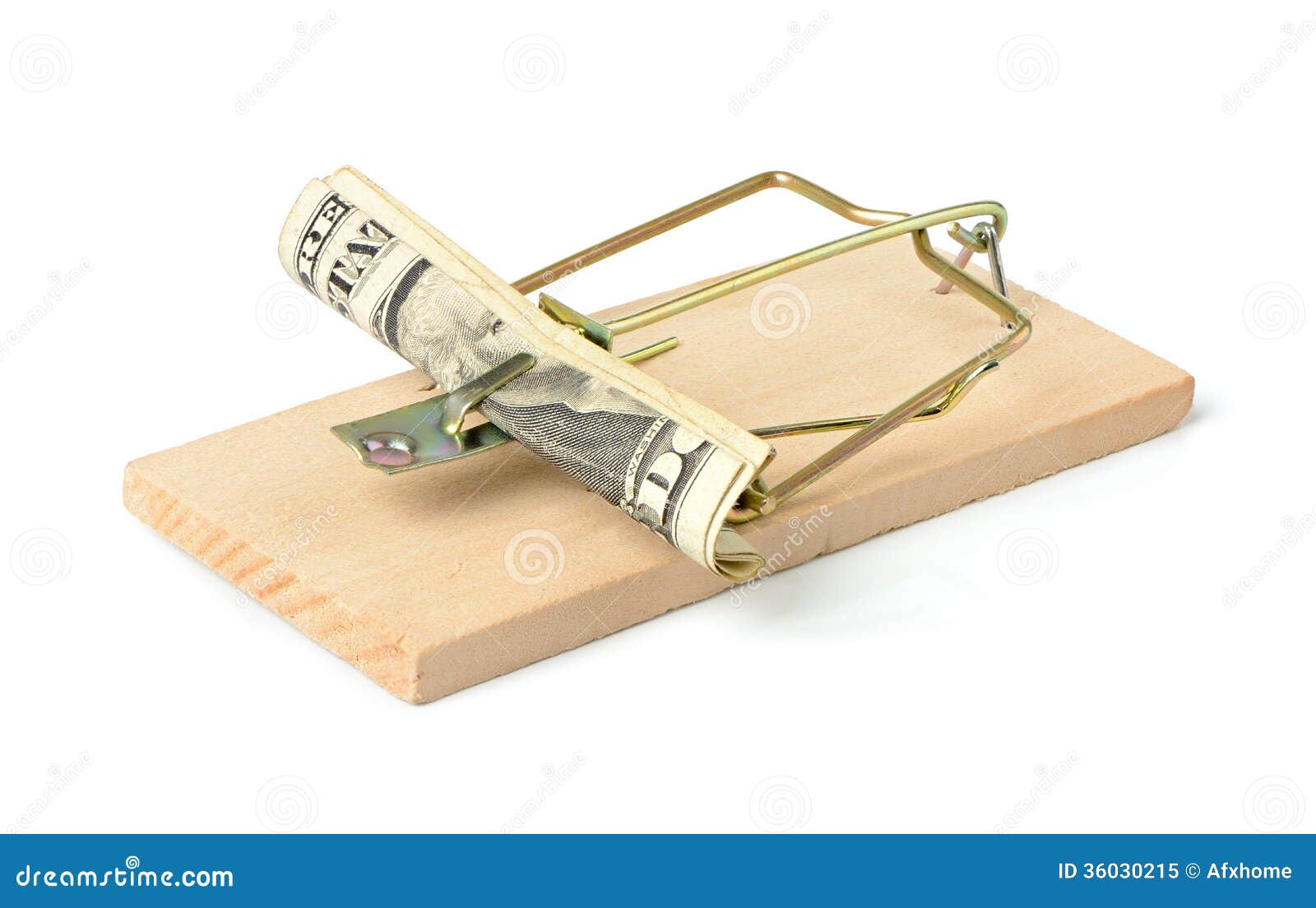 Mousetrap with banknotes stock image. Image of bank, temptation - 36030215