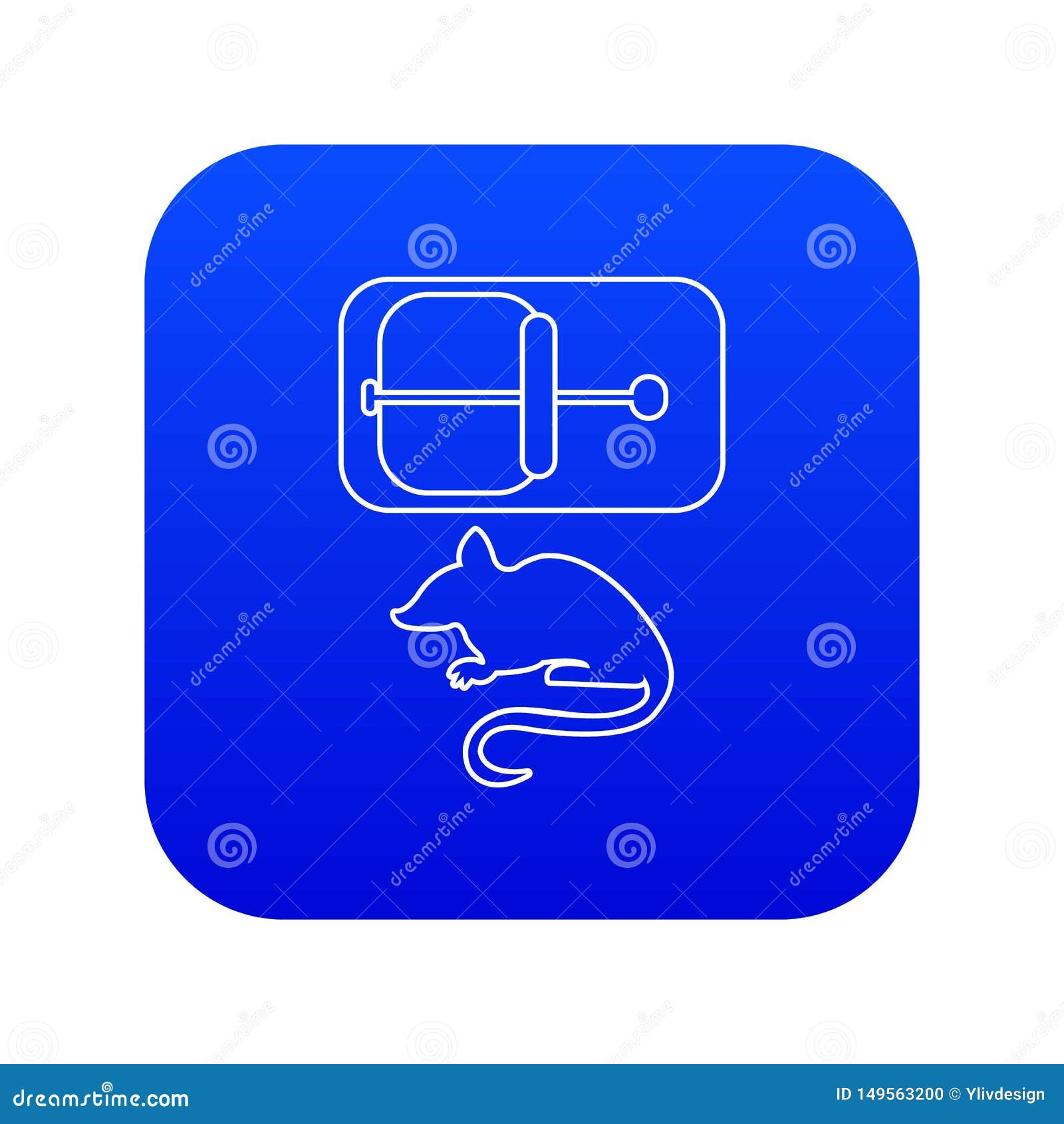Mousetrap icon blue vector stock vector. Illustration of greed - 149563200