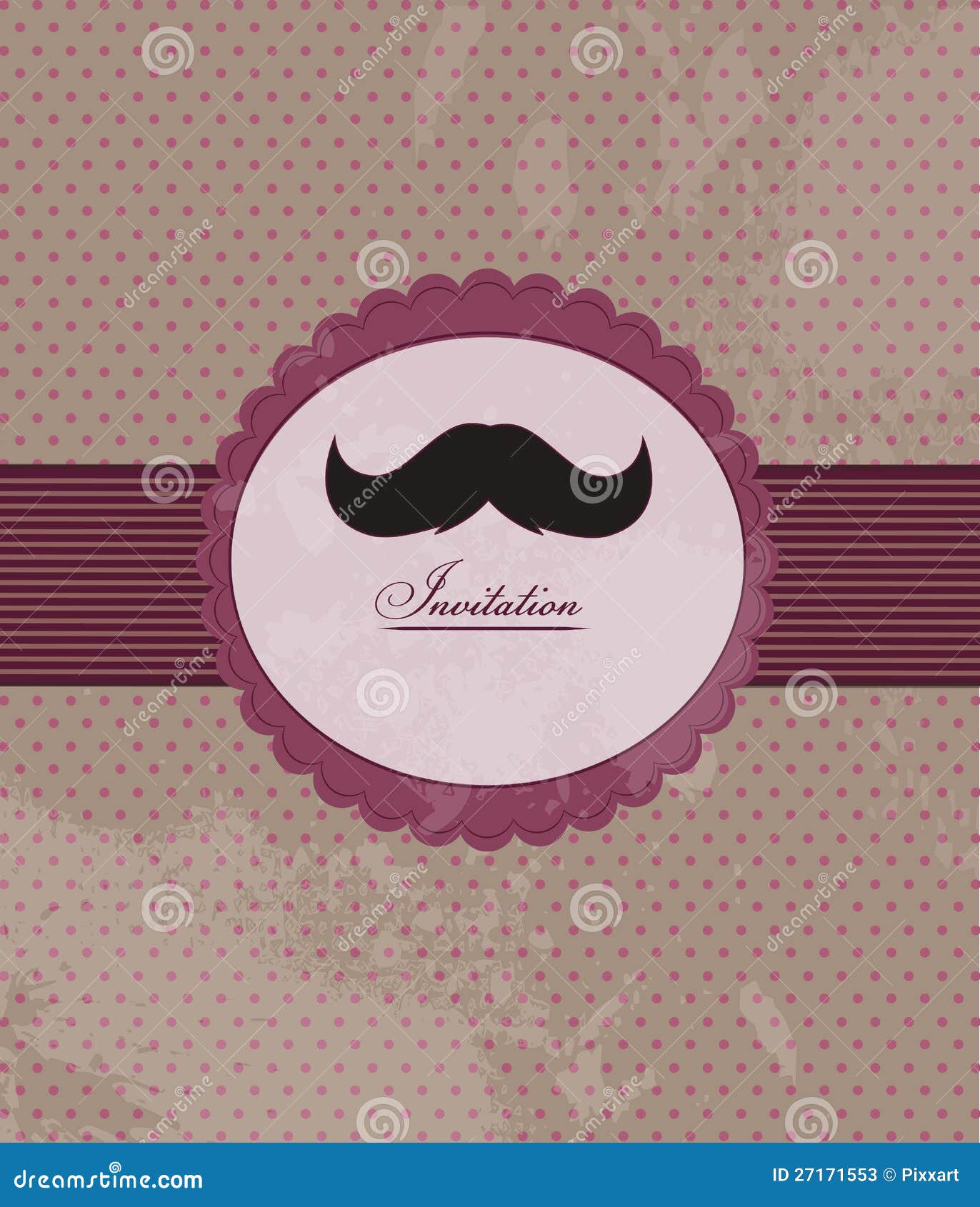Moustache Background Invitation Stock Vector - Illustration of ...