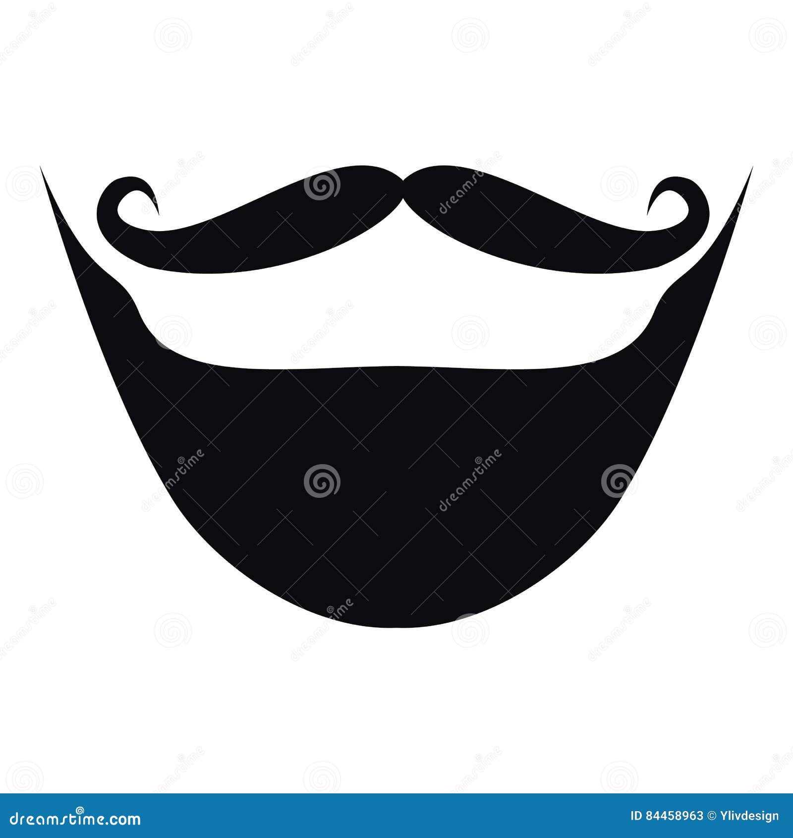 Moustache and Beard Icon, Simple Style Stock Vector - Illustration of ...
