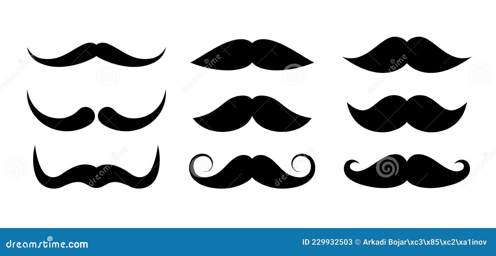 Moustache Cartoon, Mustaches Vector Icon Stock Vector - Illustration of ...