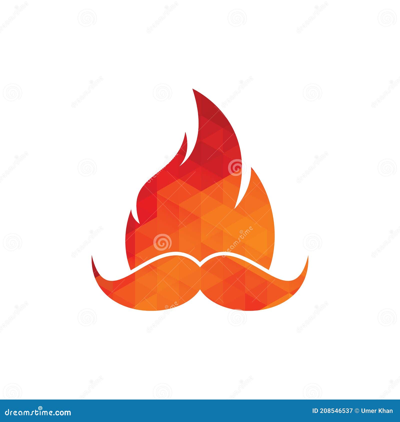 Moustache Fire Vector Logo Design. Stock Vector - Illustration of ...