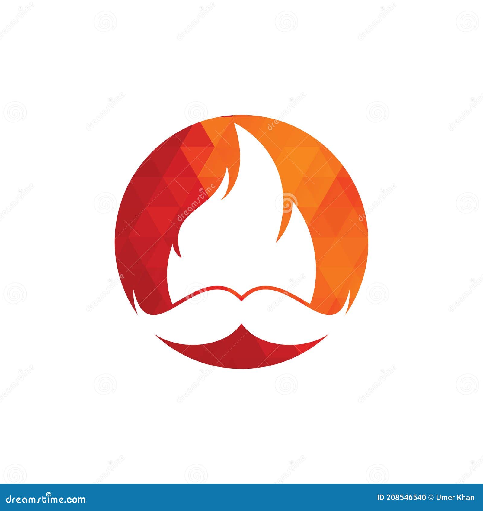Moustache Fire Vector Logo Design. Stock Vector - Illustration of icon ...