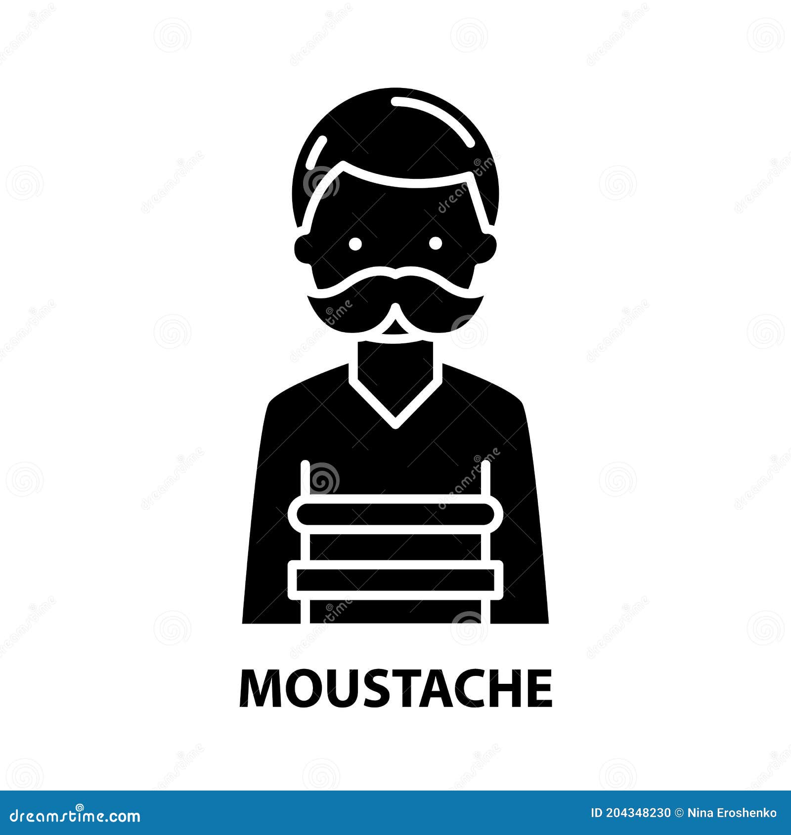 Moustache Icon, Black Vector Sign with Editable Strokes, Concept ...