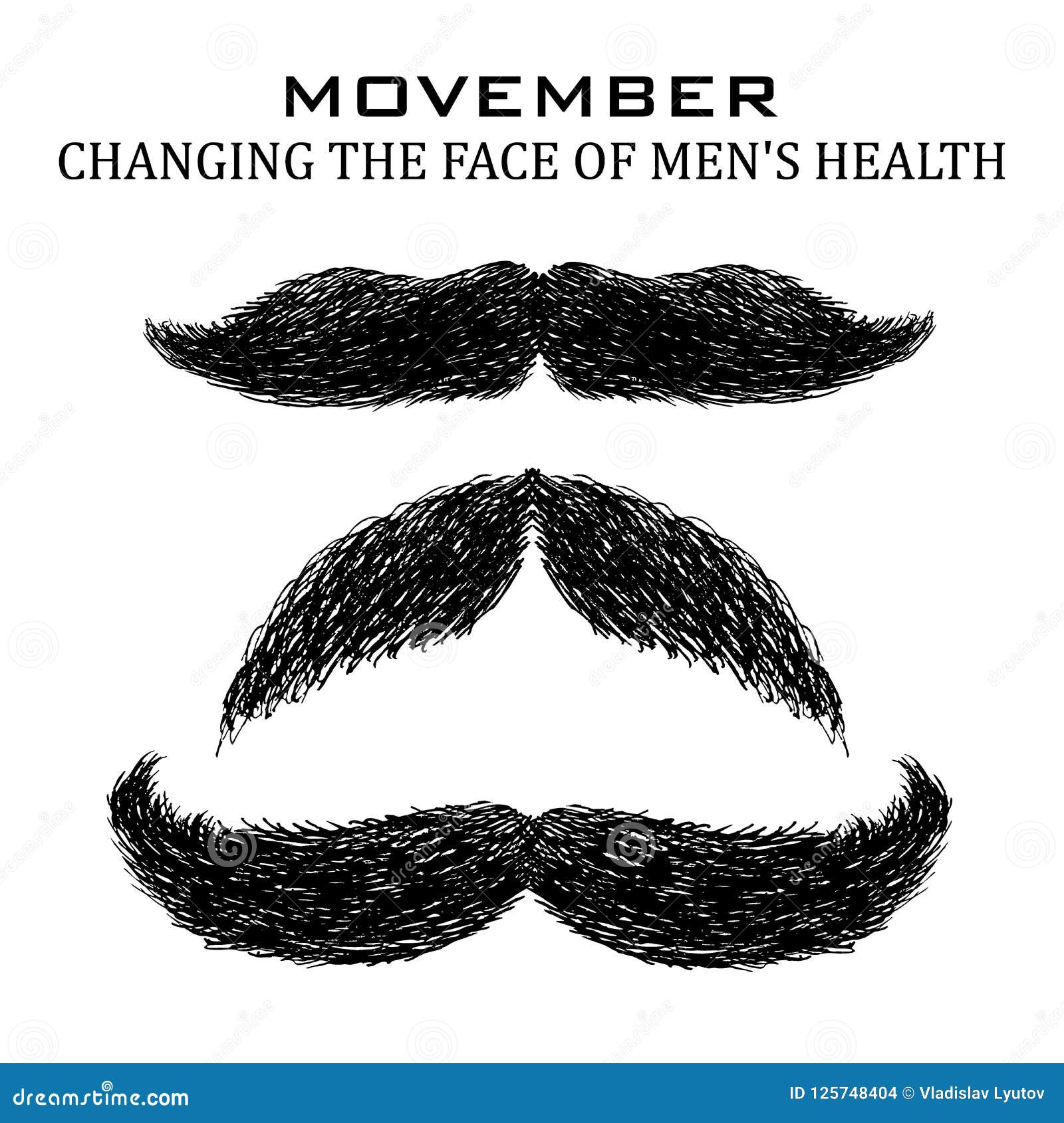 Movember mustache set stock vector. Illustration of hipster - 125748404