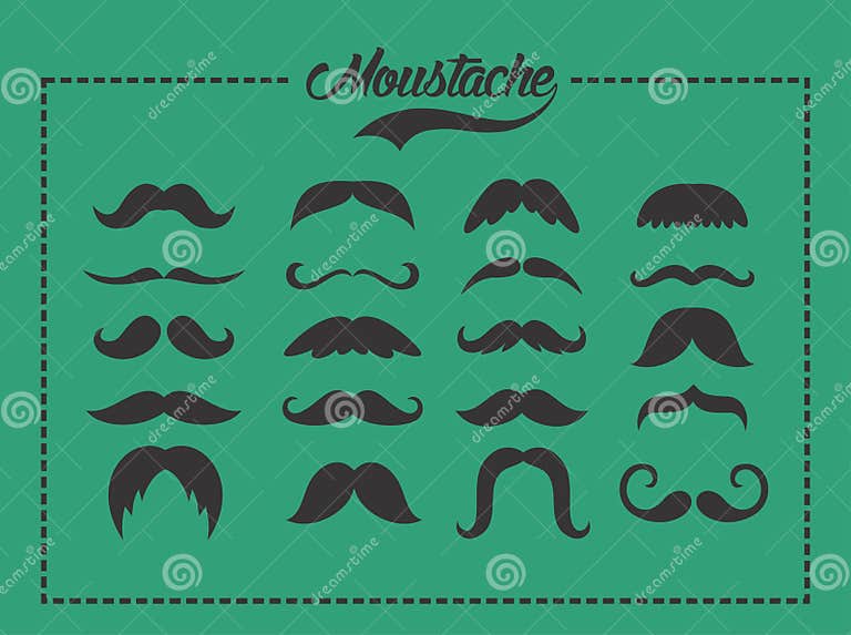 Moustache Set stock vector. Illustration of vector, simple - 85495971