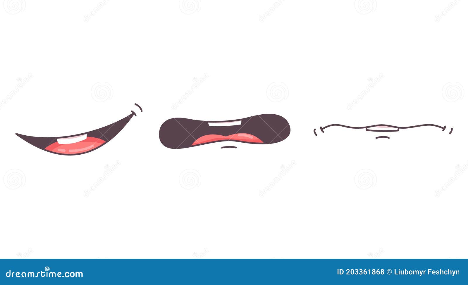 Mouth Animation. Funny Cartoon Mouths Set With Expression. Cartoon ...