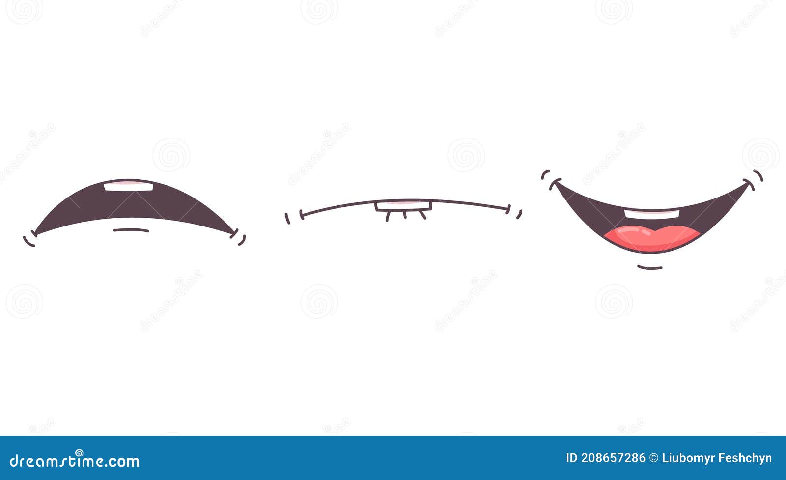 Mouth Animation. Funny Cartoon Mouths Set With Expression. Cartoon ...