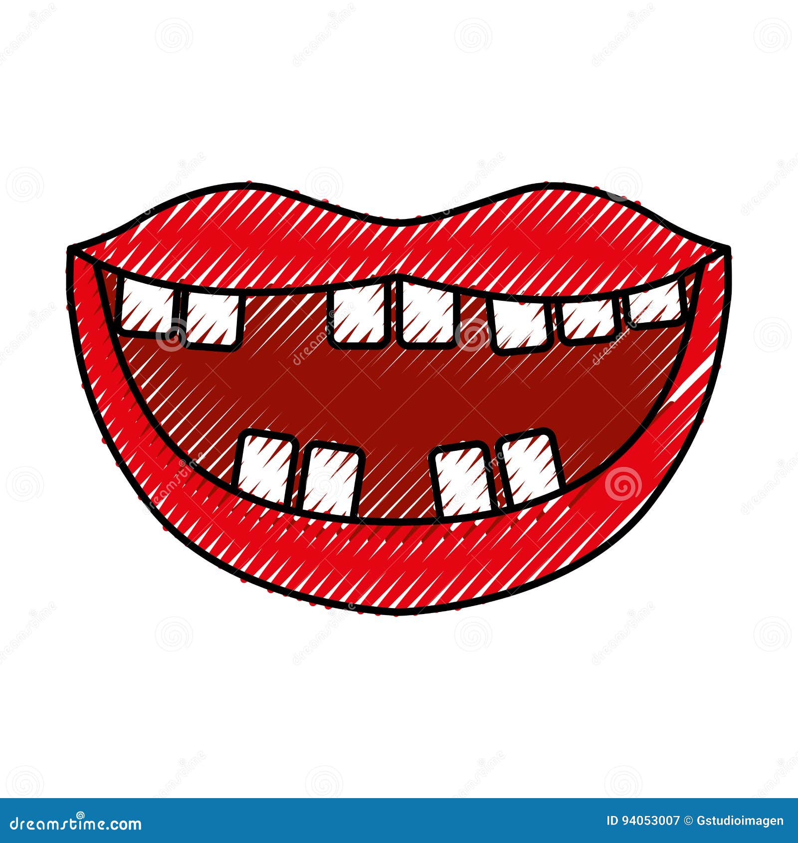 Mouth with bad teeth stock vector. Illustration of dentition - 94053007