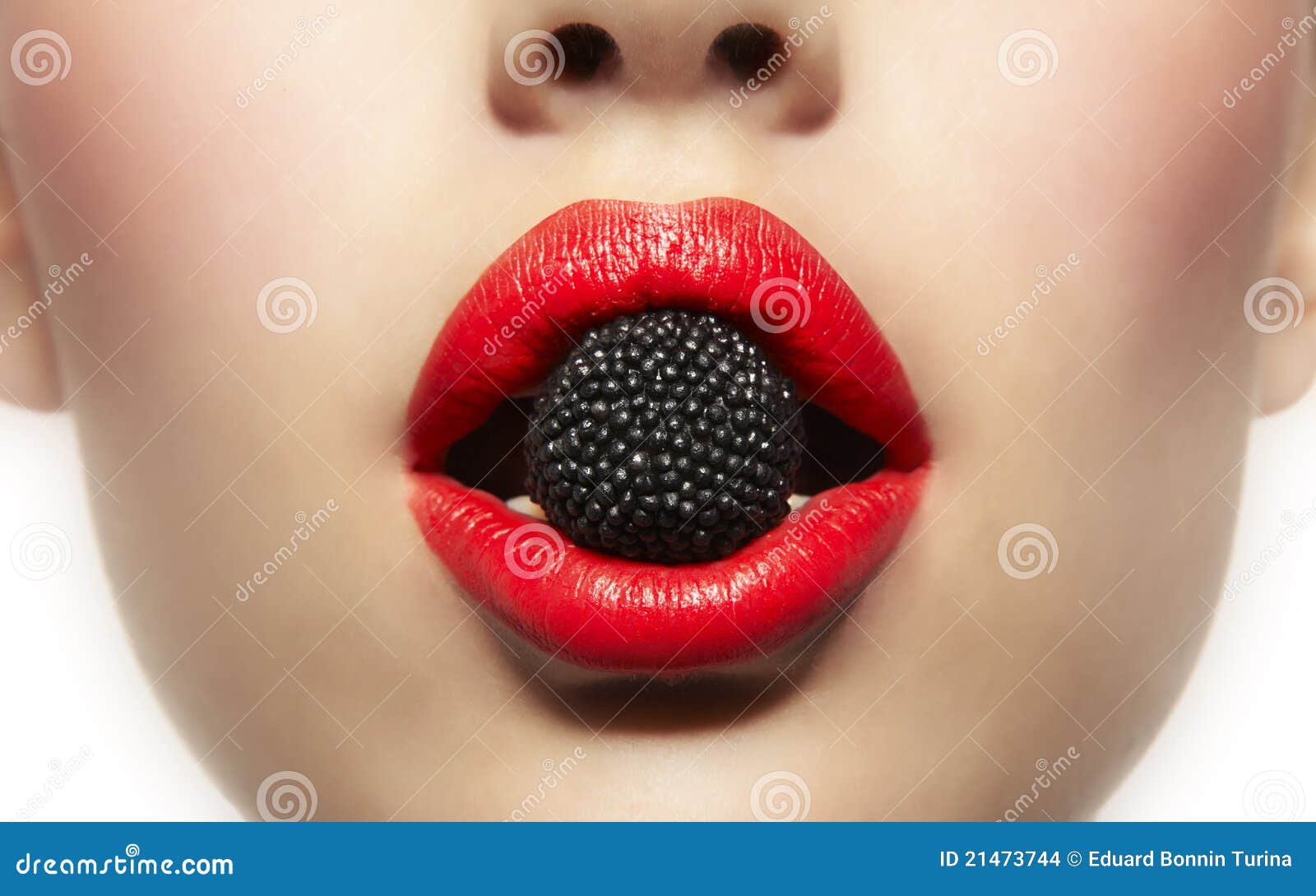 Open Mouth Eating Fruit