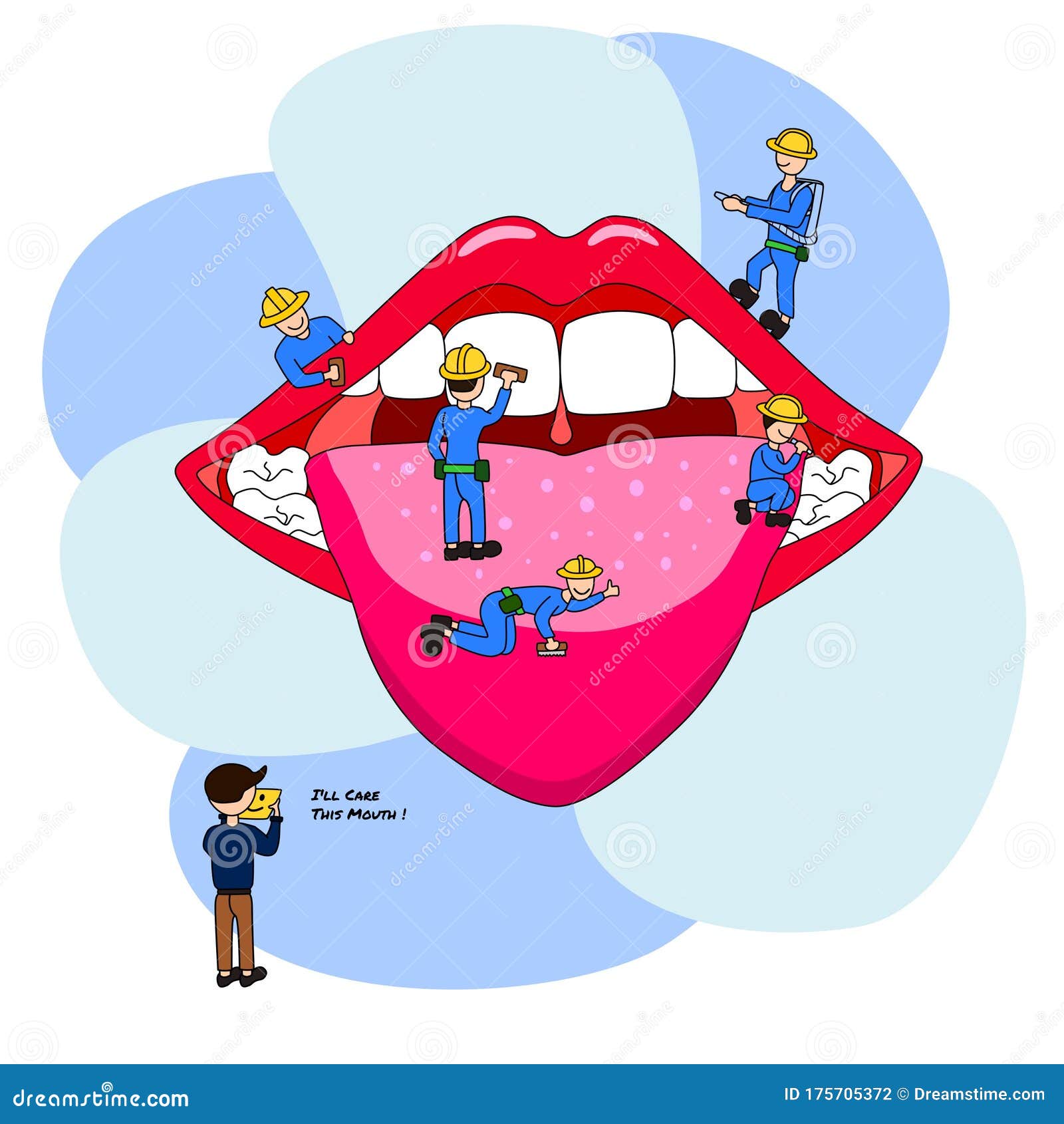 Mouth Care for World Oral Health Stock Illustration - Illustration of ...
