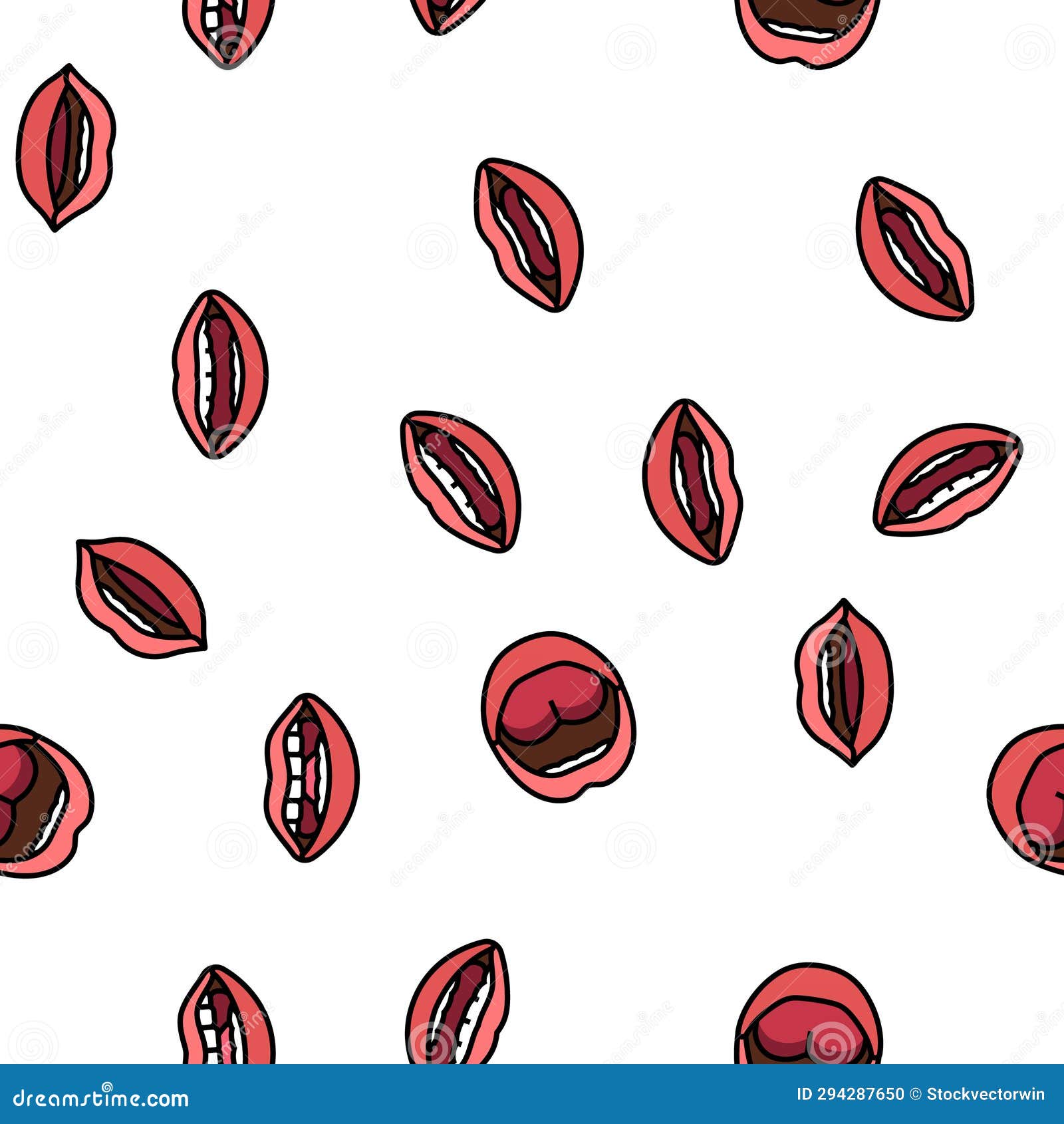 Mouth Character Animation Vector Seamless Pattern Stock Illustration ...