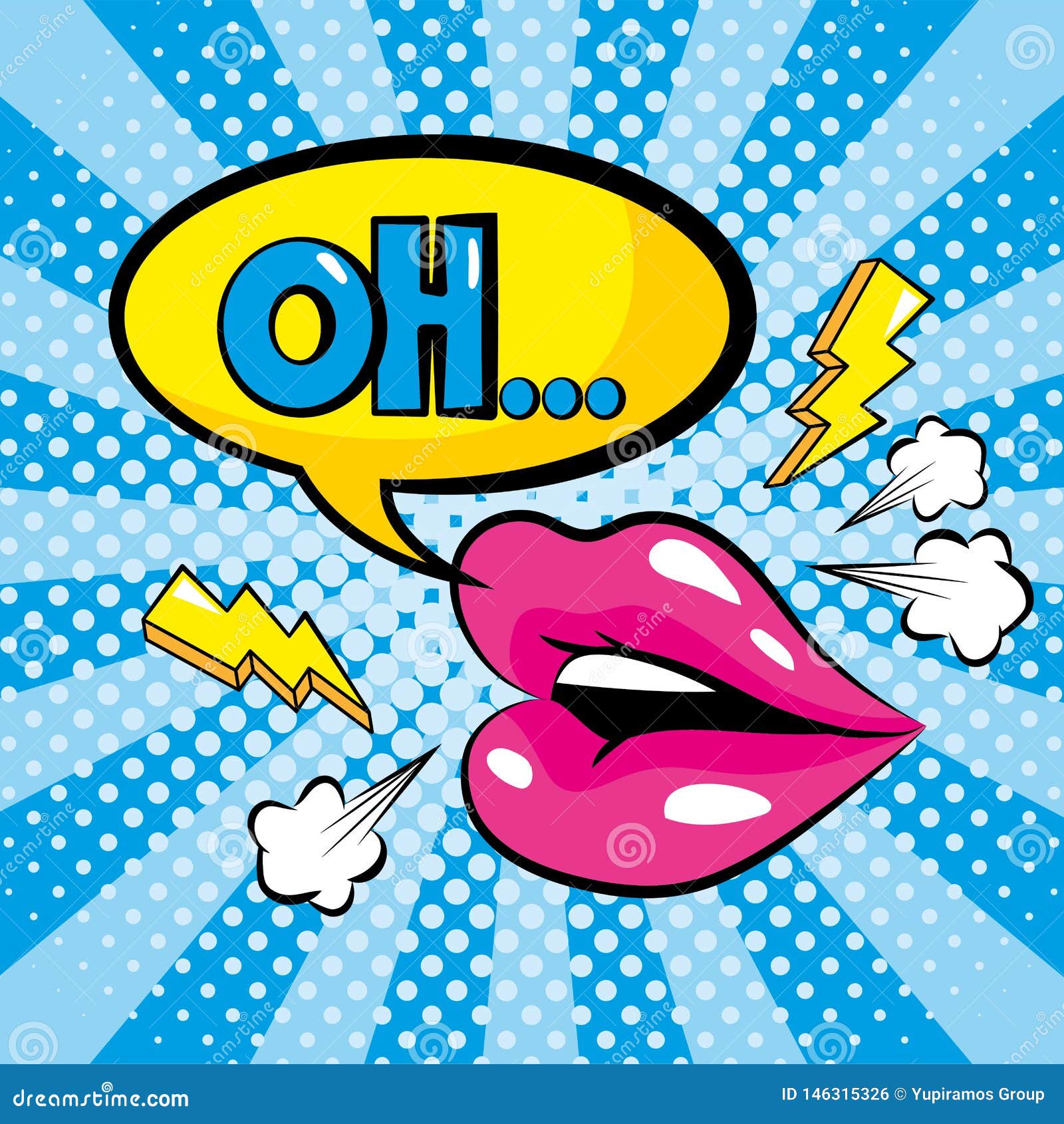 Mouth and Chat Bubble with Oh Message Stock Vector - Illustration of ...