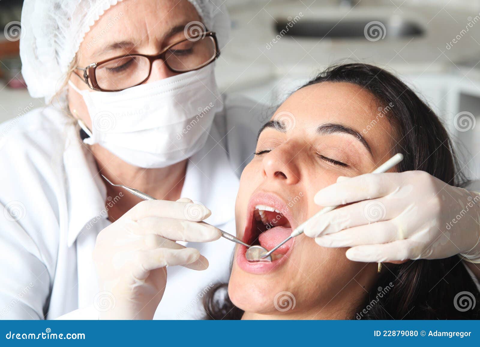 Mouth checkup stock photo. Image of hygiene, latin, caucasian - 22879080