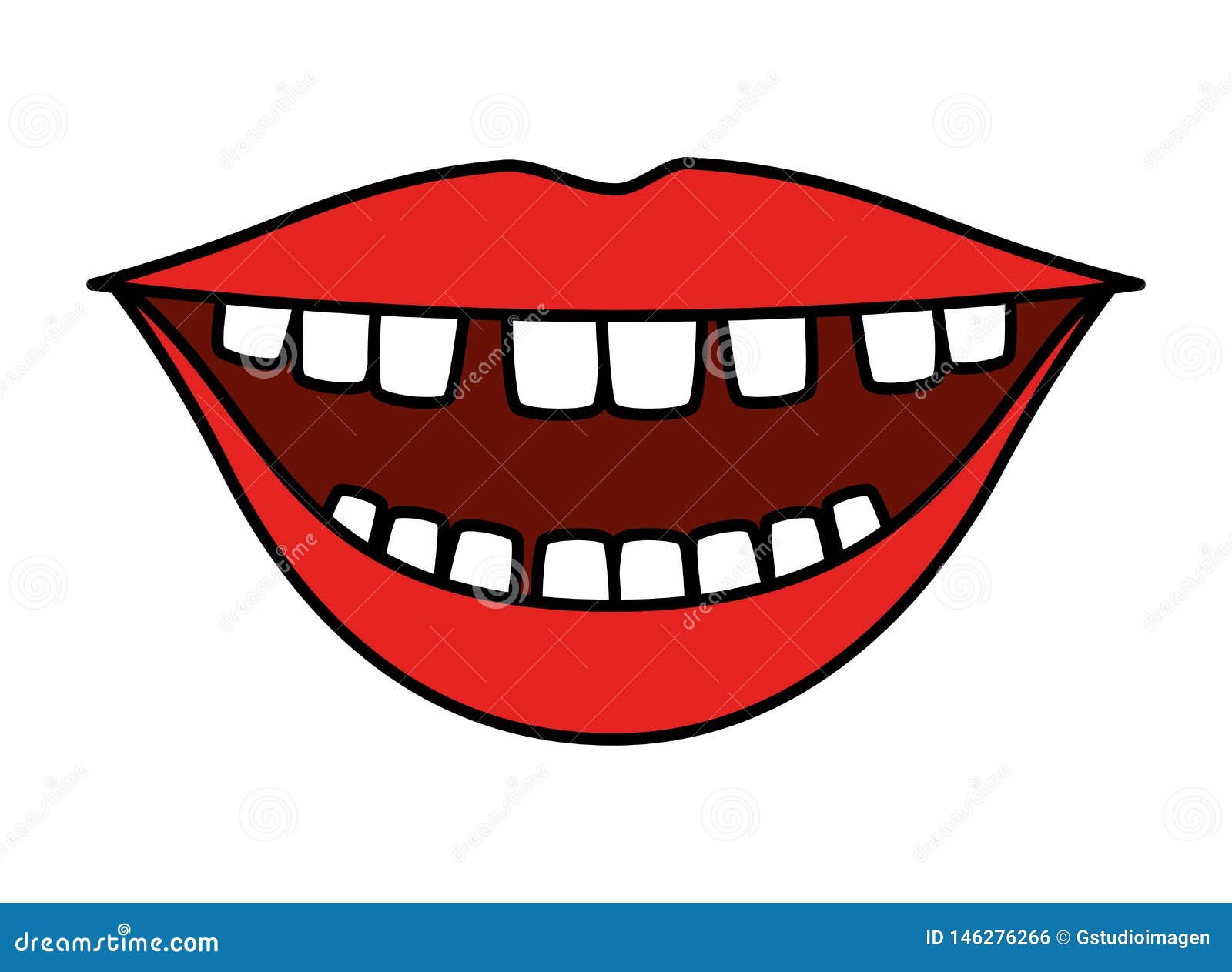 Mouth with comics teeth stock illustration. Illustration of face ...