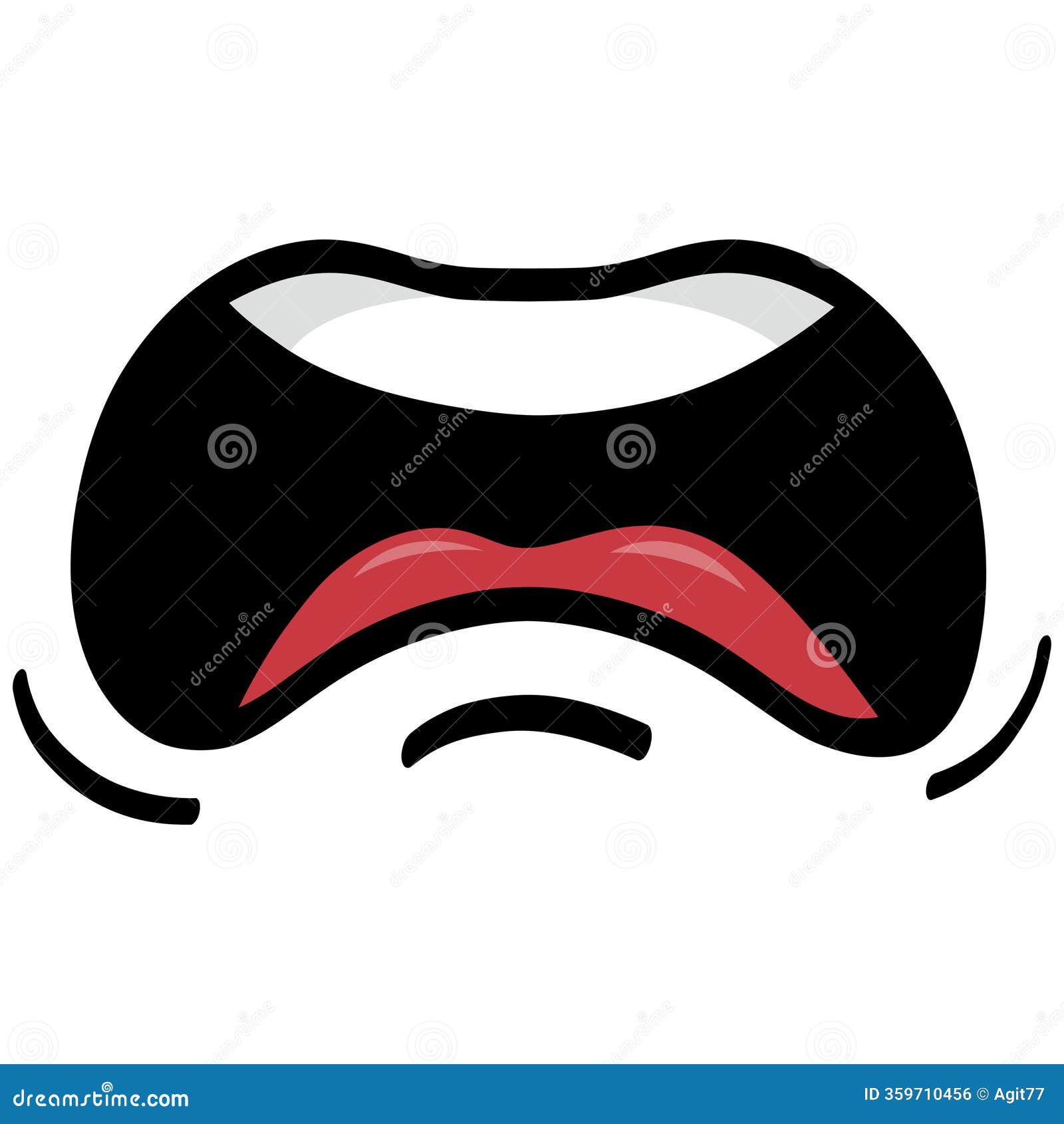 Mouth Crying Cartoon Face Expression Drawing Vector Illustration Stock ...