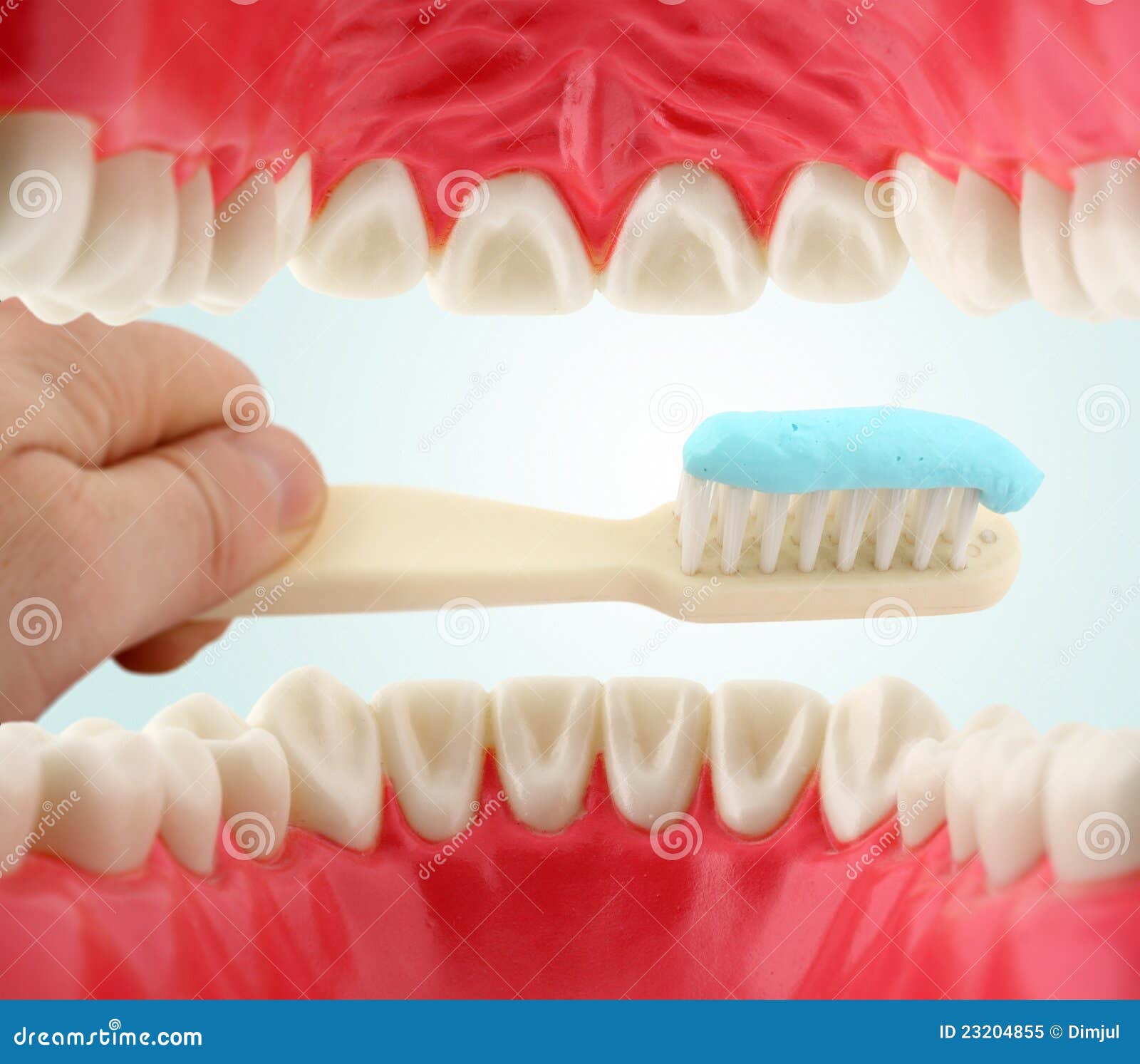 Mouth from Inside and Tooth-brush Stock Image - Image of toothpaste ...