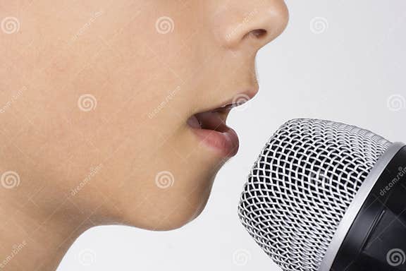 Mouth and microphone stock image. Image of closeup, musician - 14247659