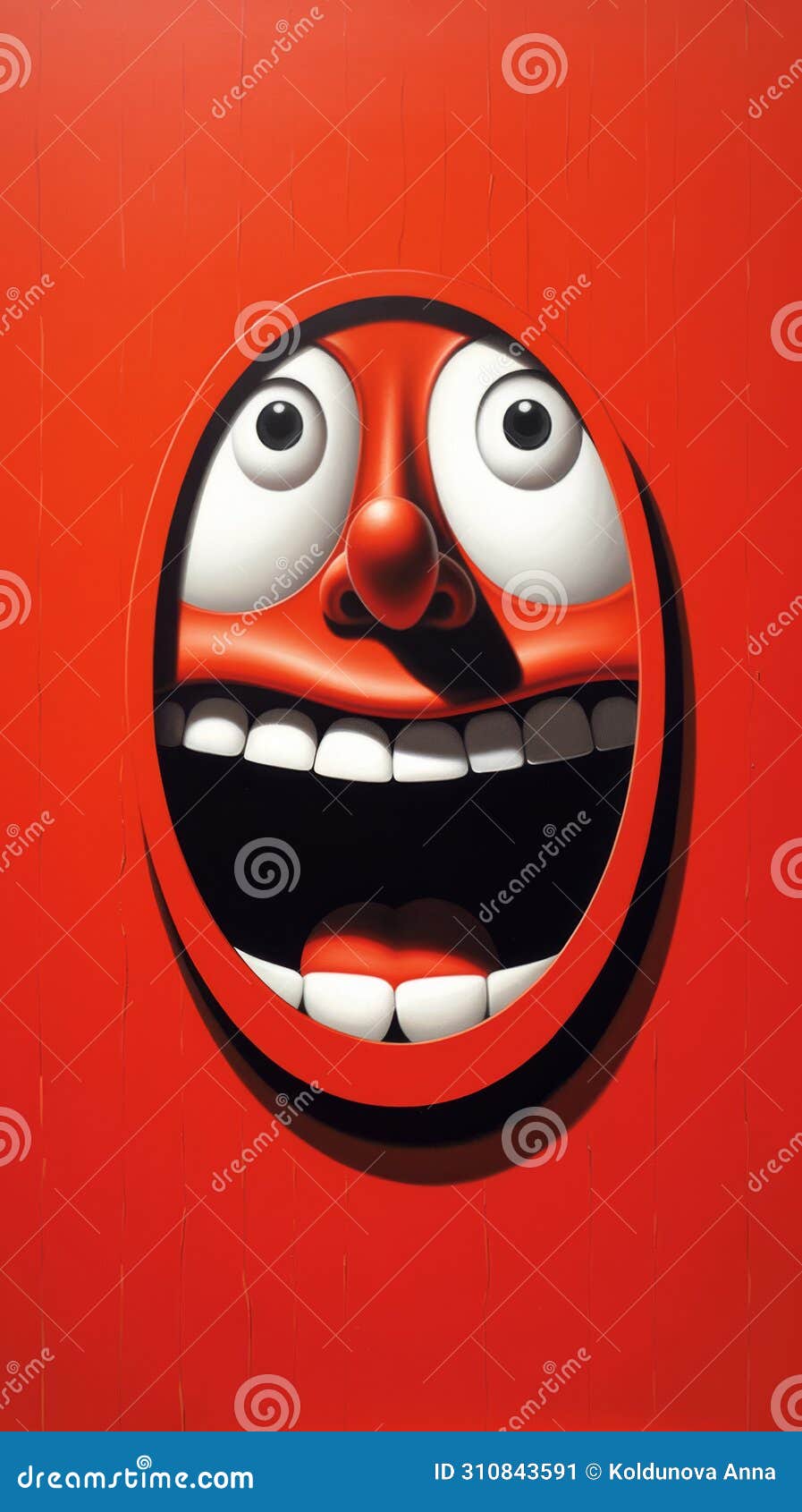 A Mouth that is Open in Light Red and Black, Emphasis on Negative Space ...