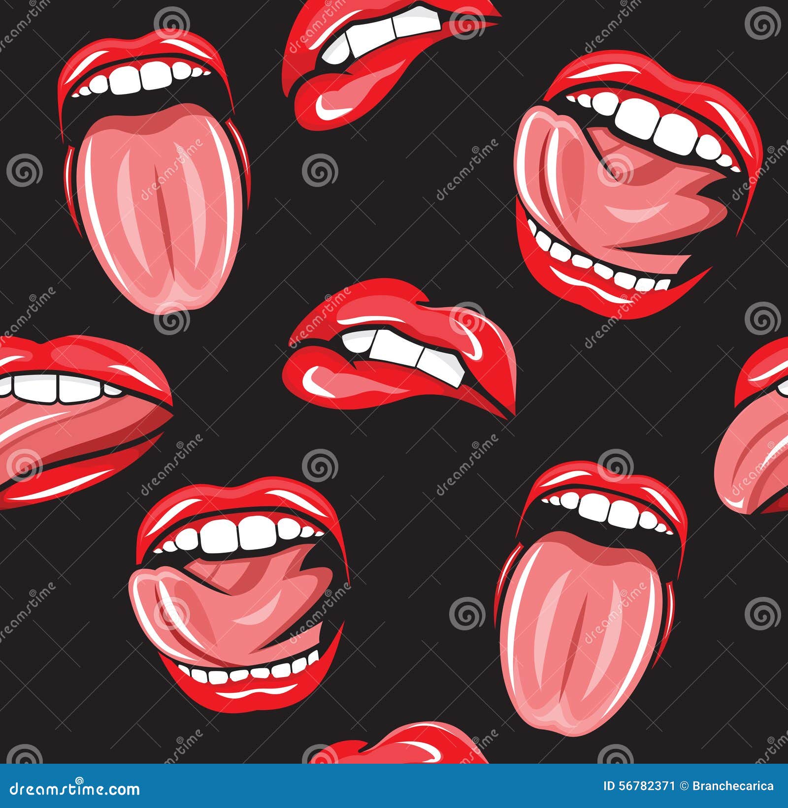 Mouth Pop Art Vector Seamless Pattern | CartoonDealer.com #56782371
