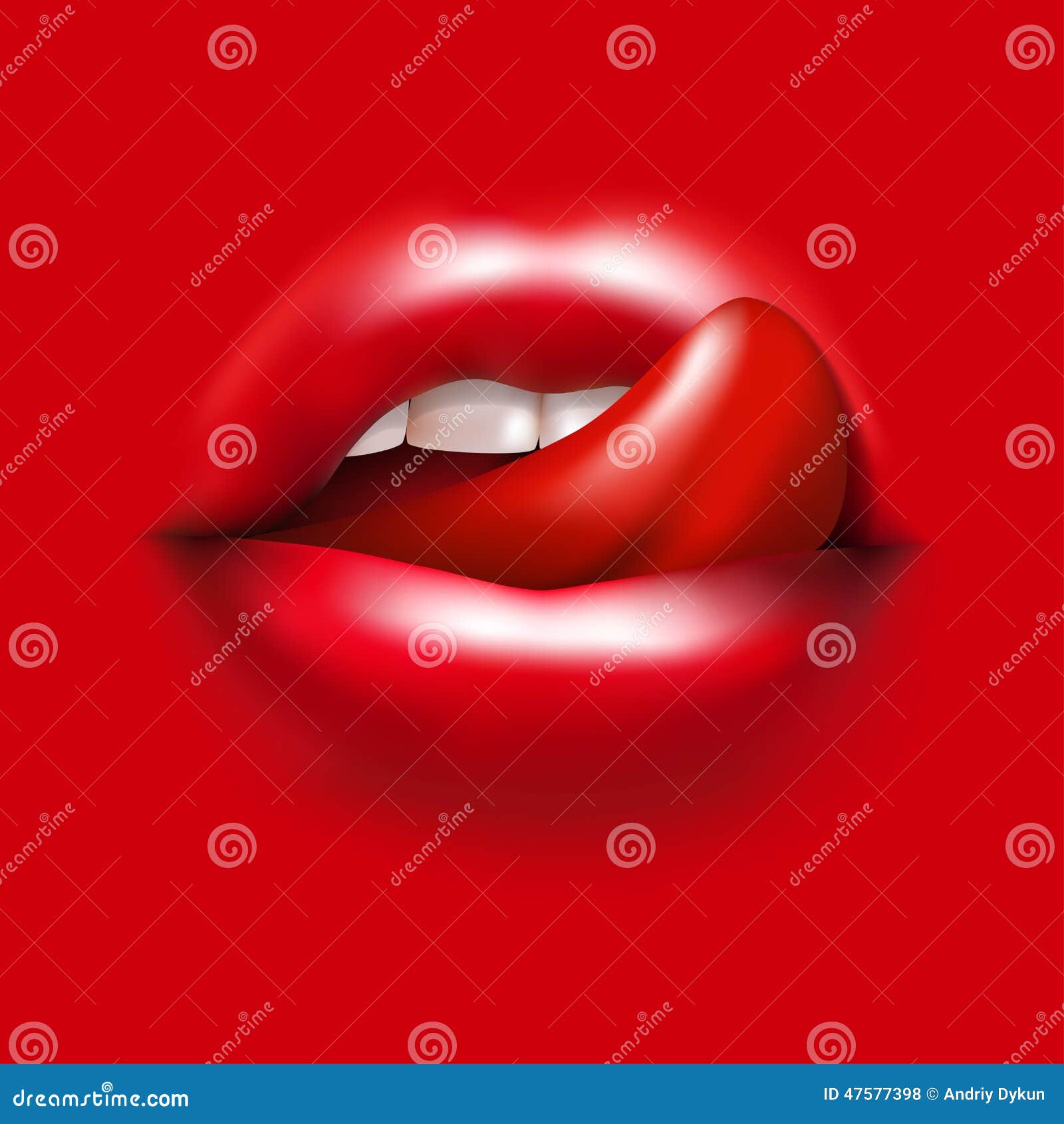 Mouth with Red Lips and Tongue Stock Vector - Illustration of tongue ...