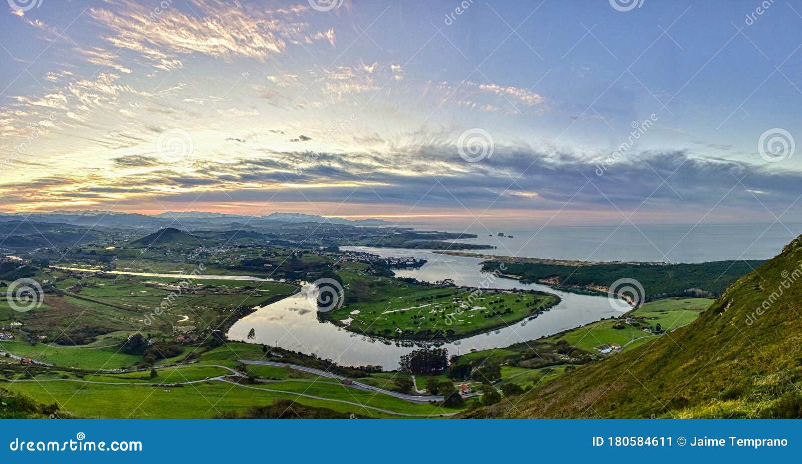 Mouth of the River in a Beautiful Meander Stock Image - Image of nature ...