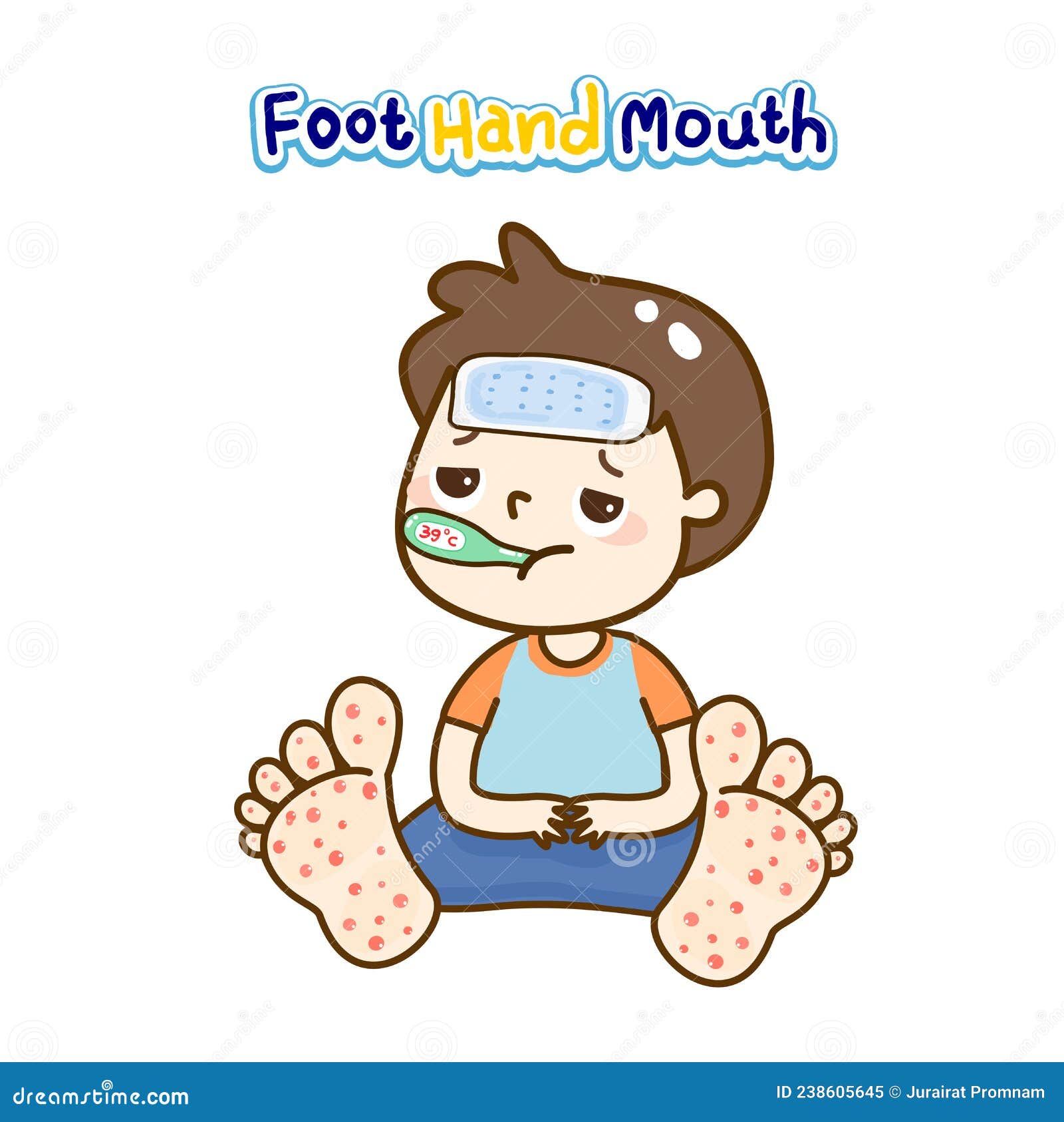 Hand Foot and Mouth Disease Vector. Stock Vector - Illustration of ...