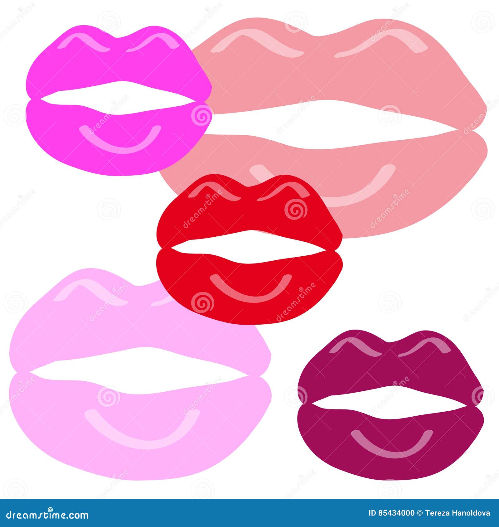 Mouth on white background stock vector. Illustration of kiss - 85434000