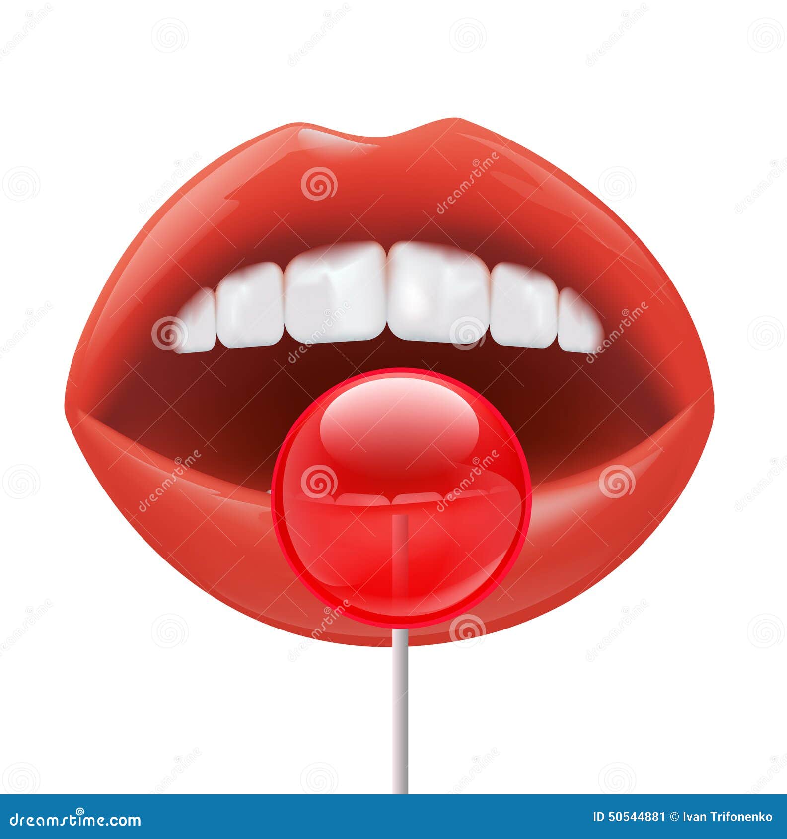Mouth with White Teeth and Candy Stock Vector - Illustration of ...