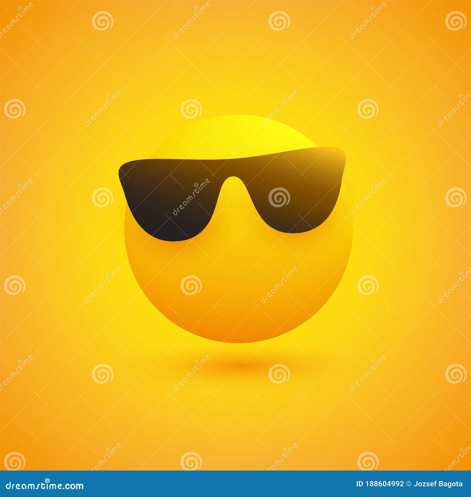 Mouthless Face with Sunglasses - Emoticon in Front of a Yellow ...