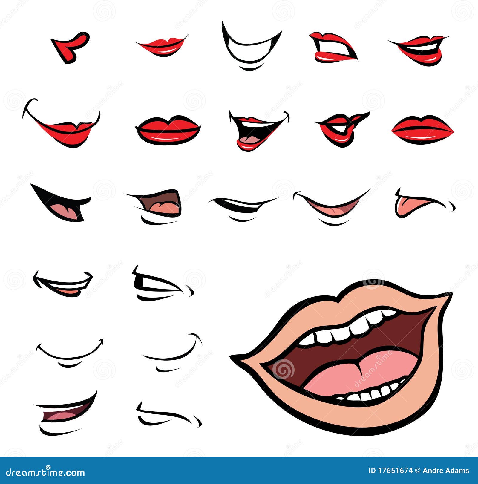 Mouths collection stock vector. Illustration of cartoon - 17651674