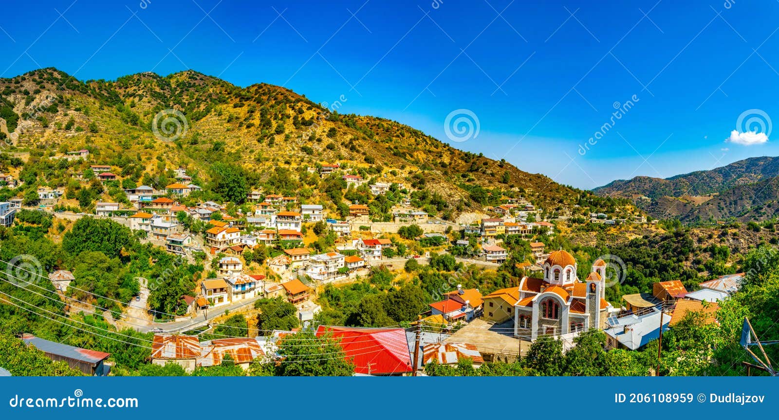 Moutoullas Village on Cyprus Stock Image - Image of mediterranean, blue ...