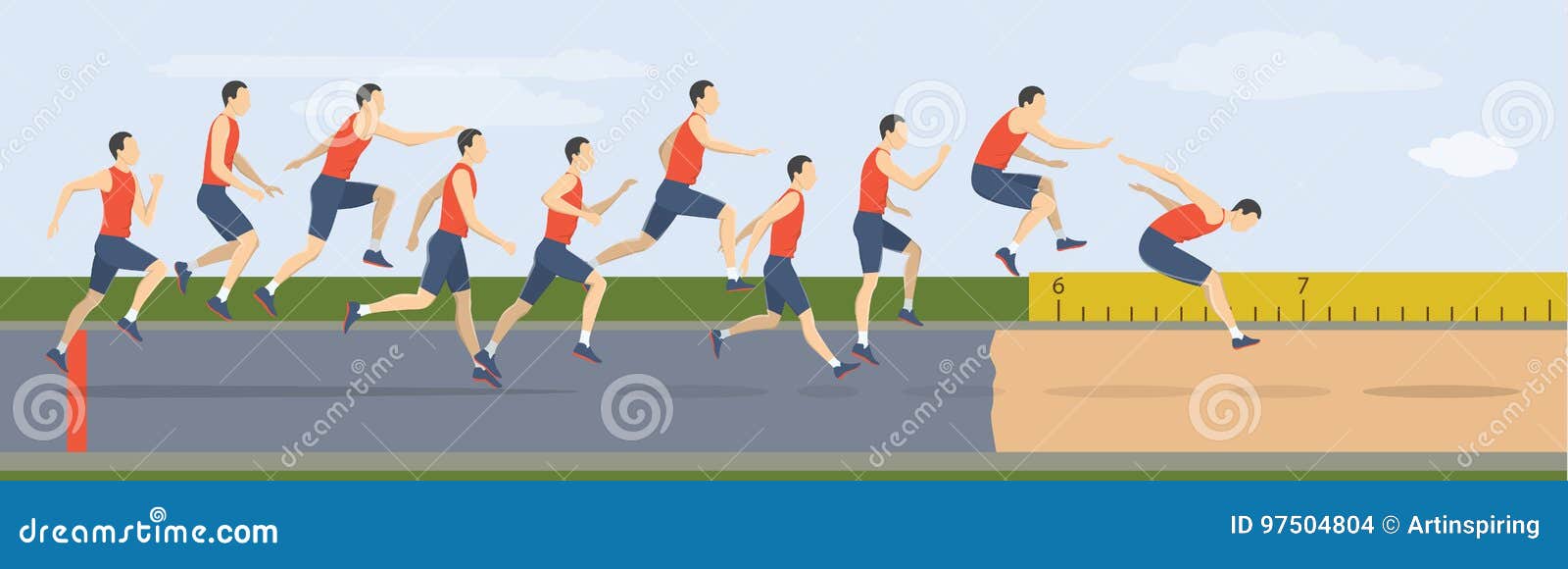 Mouvements de saut triple illustration de vecteur. Illustration du noir ...