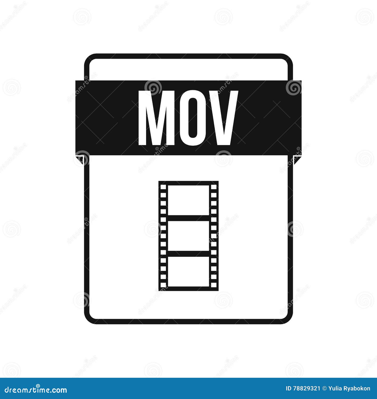 MOV File Icon, Simple Style Stock Vector - Illustration of shape ...