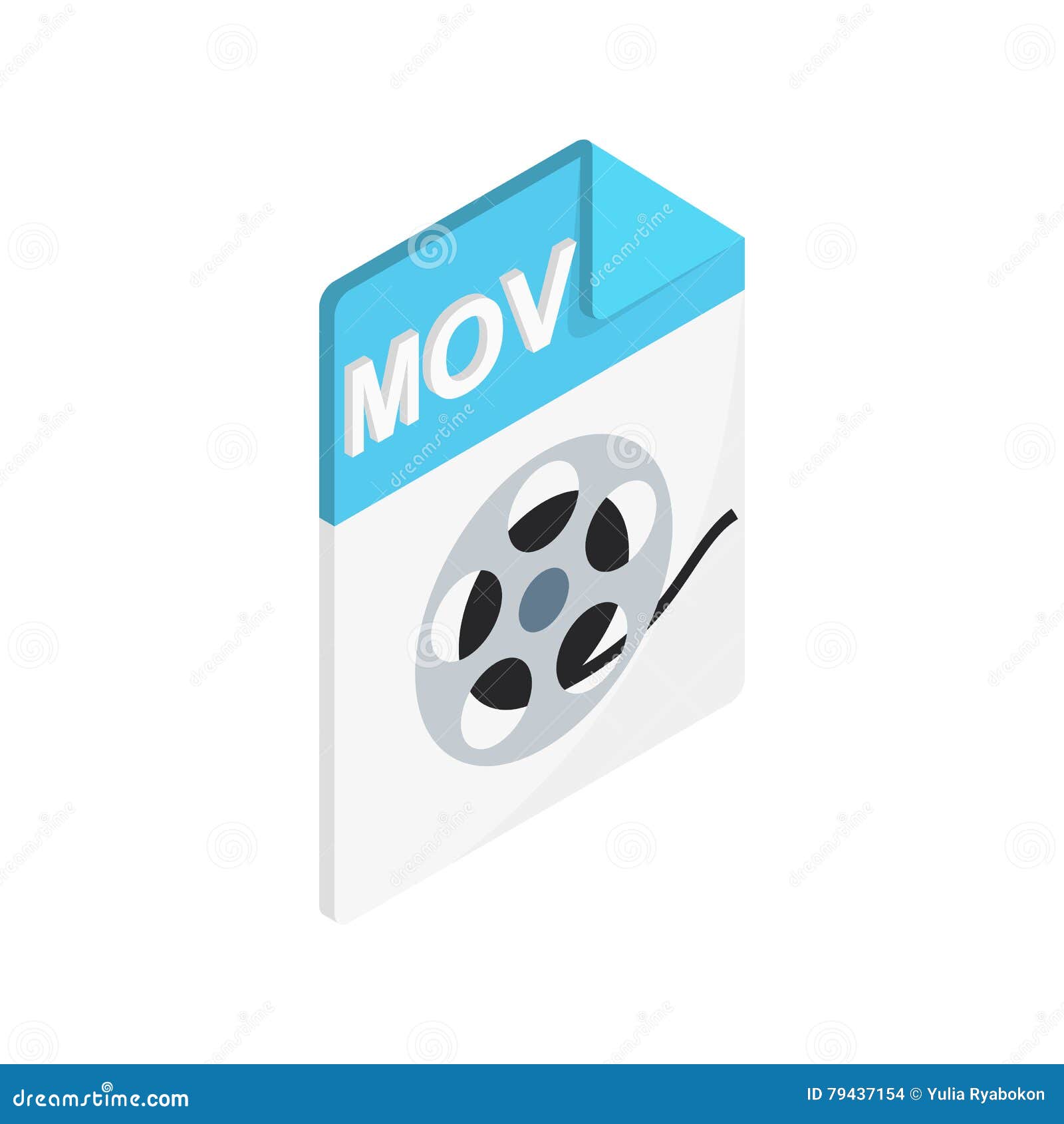 MOV Icon, Isometric 3d Style Stock Vector - Illustration of design ...