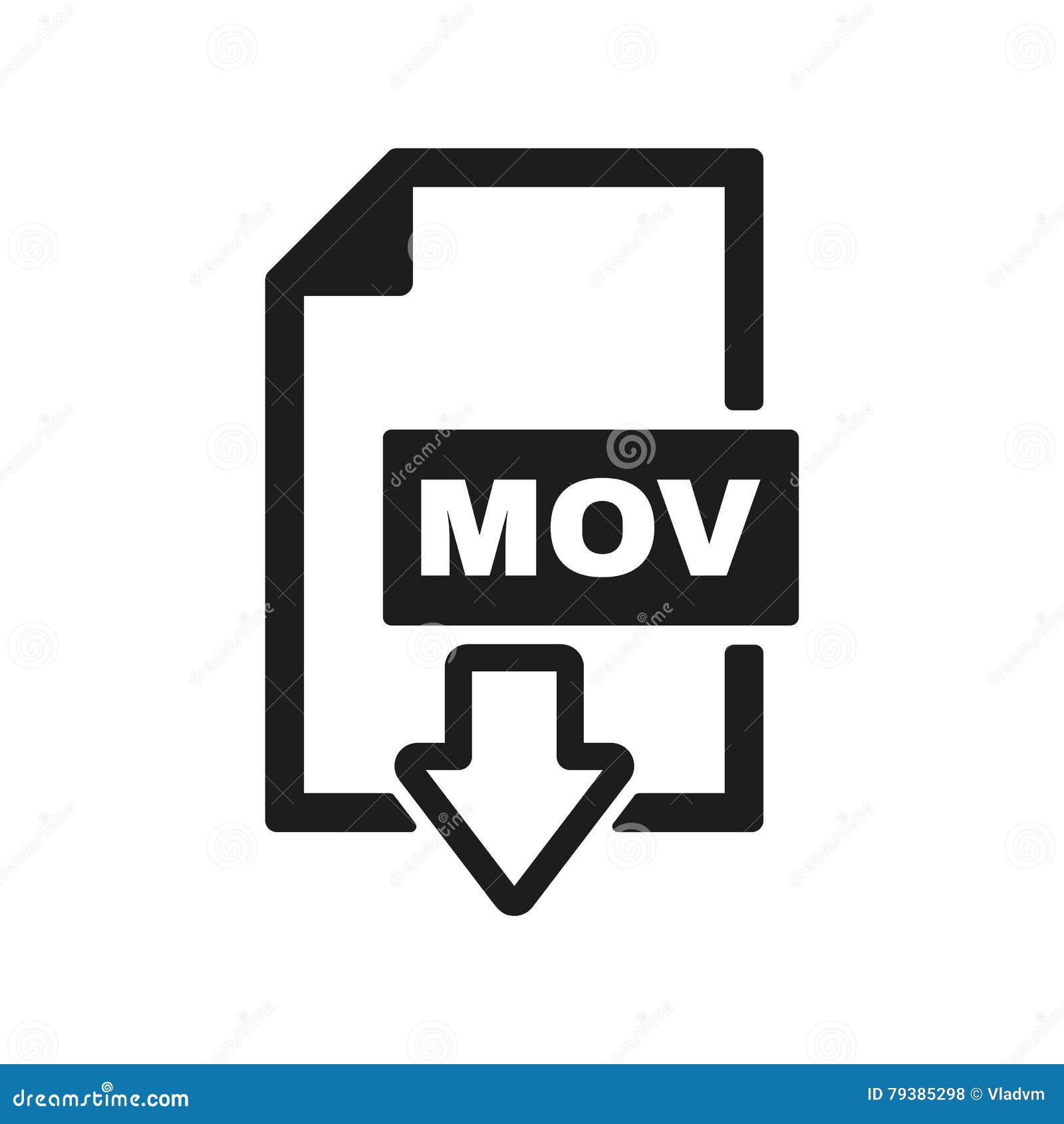 The MOV Icon. Video File Format Symbol Stock Vector - Illustration of ...