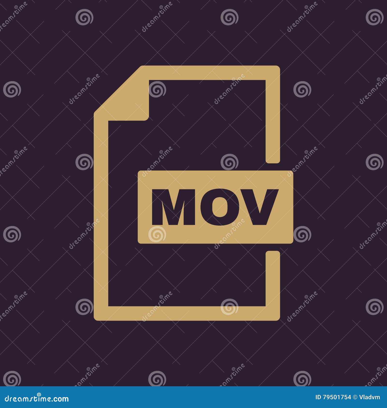 The MOV Icon. Video File Format Symbol Stock Vector - Illustration of ...