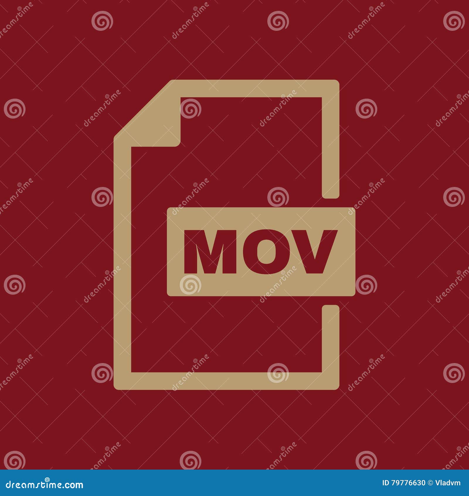 The MOV Icon. Video File Format Symbol Stock Vector - Illustration of ...