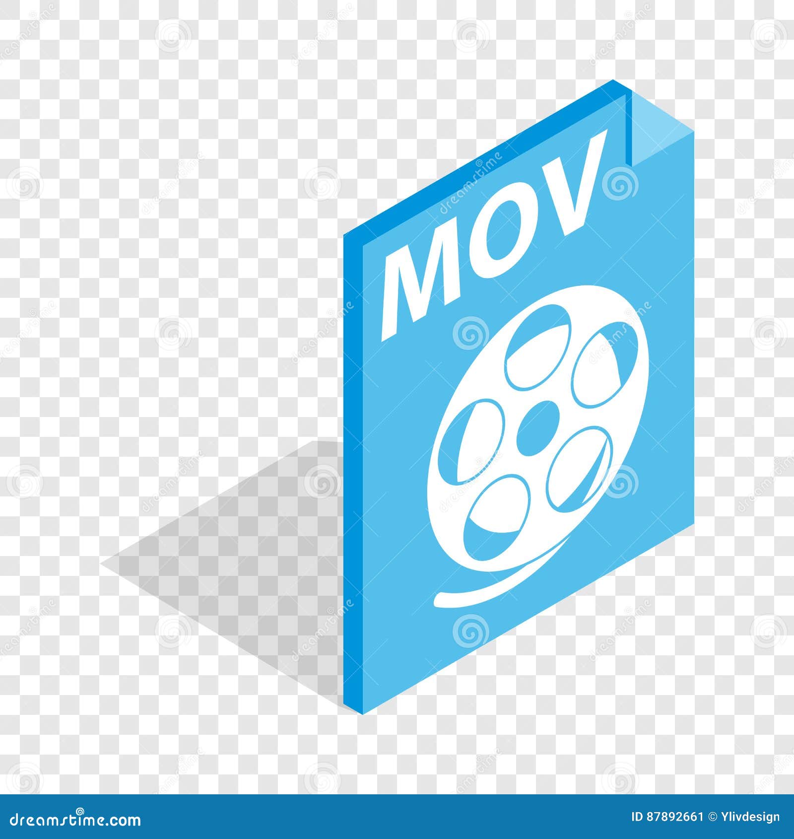 MOV Video File Extension Isometric Icon Stock Vector - Illustration of ...