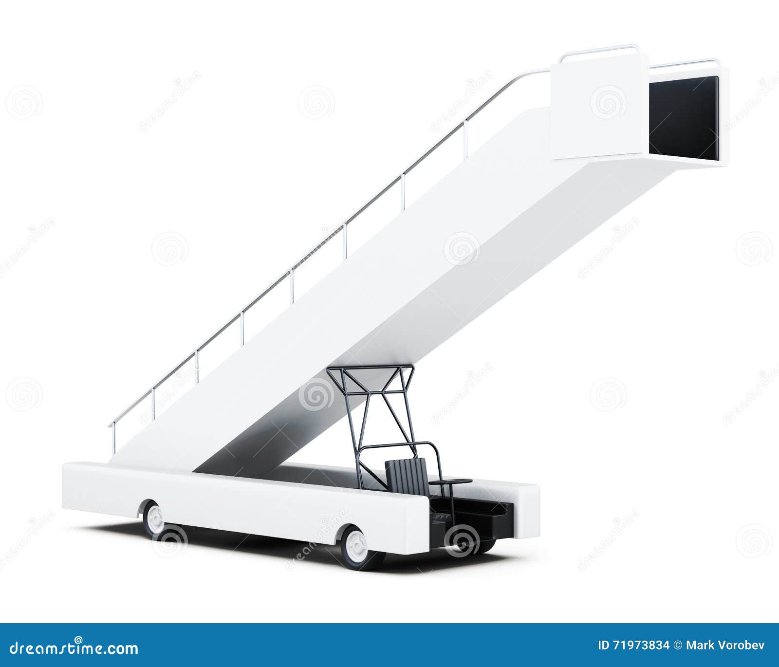 Set Of Movable Boarding Ramp On A White Background. 3d Stock Photo ...