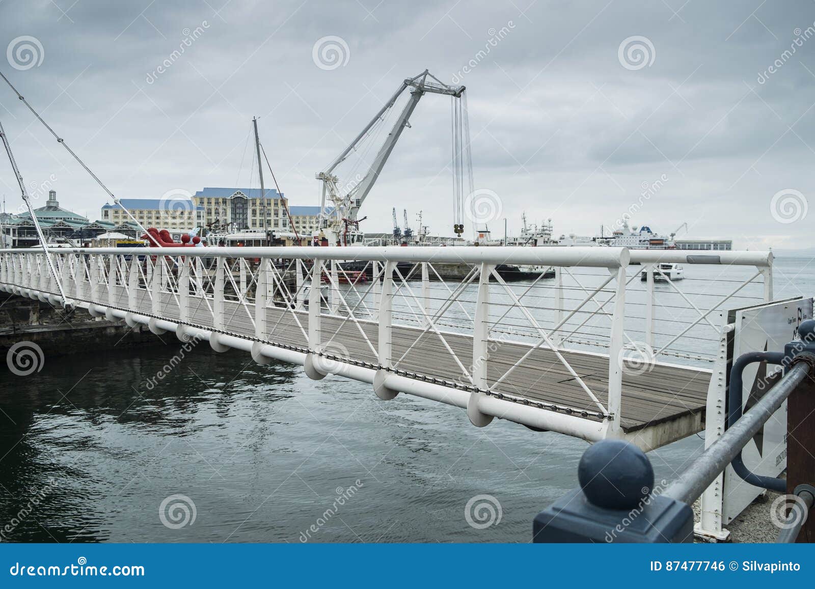 Movable Bridge at Waterfront Harbor Editorial Photo - Image of ...