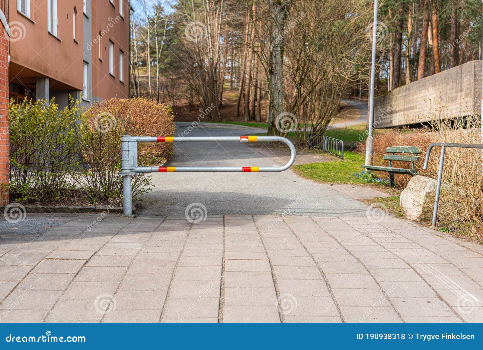 Movable Metal Road Barrier on a Walkway Stock Photo - Image of safety ...