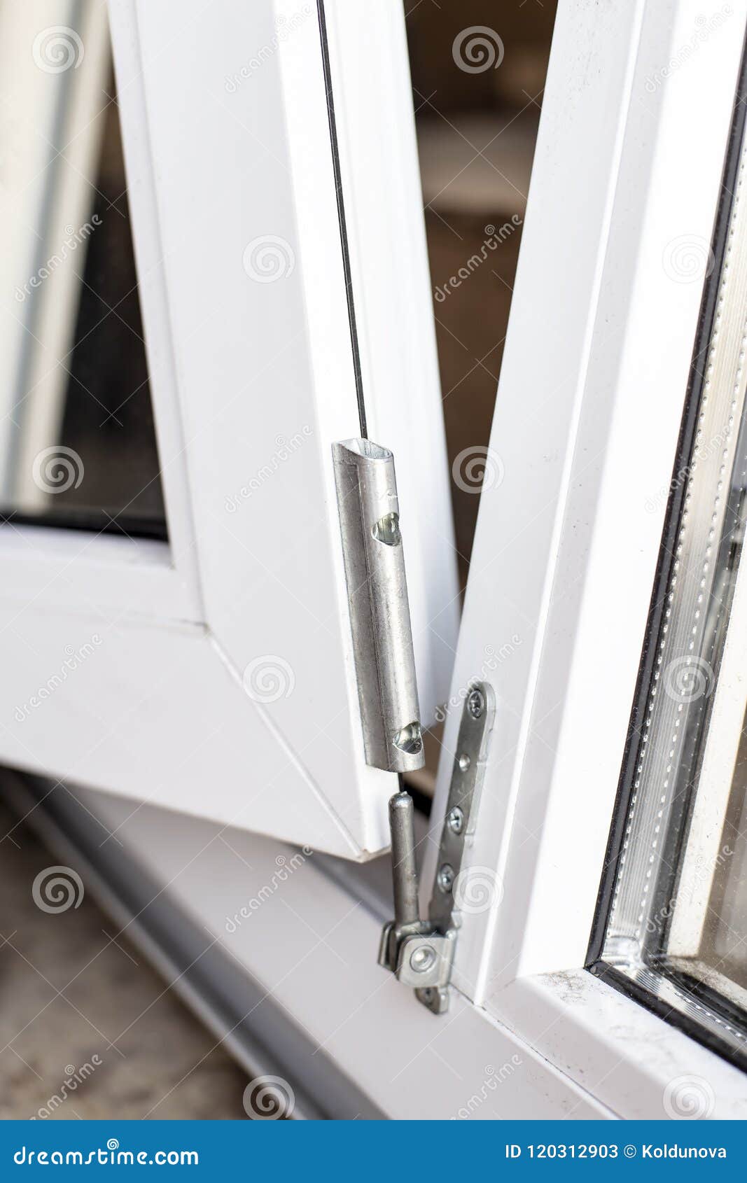 The Movable Part of the PVC Window is Connected To the Frame Usi Stock ...